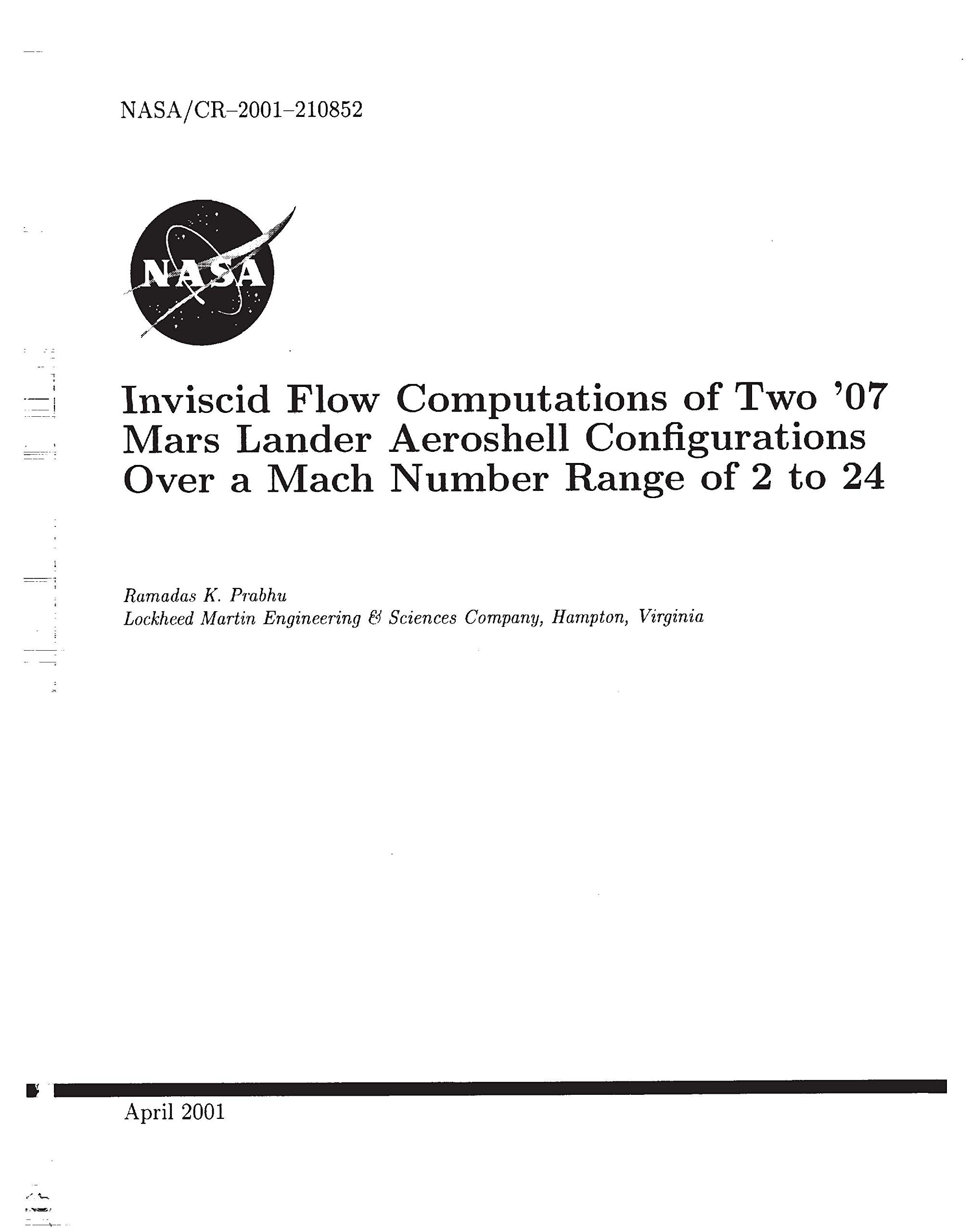 Buy Inviscid Flow Computations of Two '07 Mars Lander Aeroshell ...