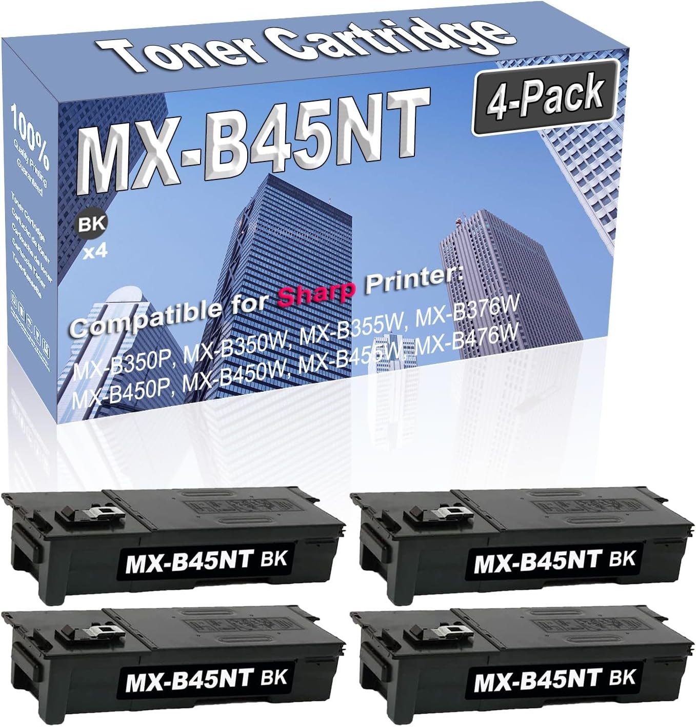 Amazon.com: Credibility Store 4-Pack (Black) Compatible High Capacity MX-B45NT MXB45NT Toner ...