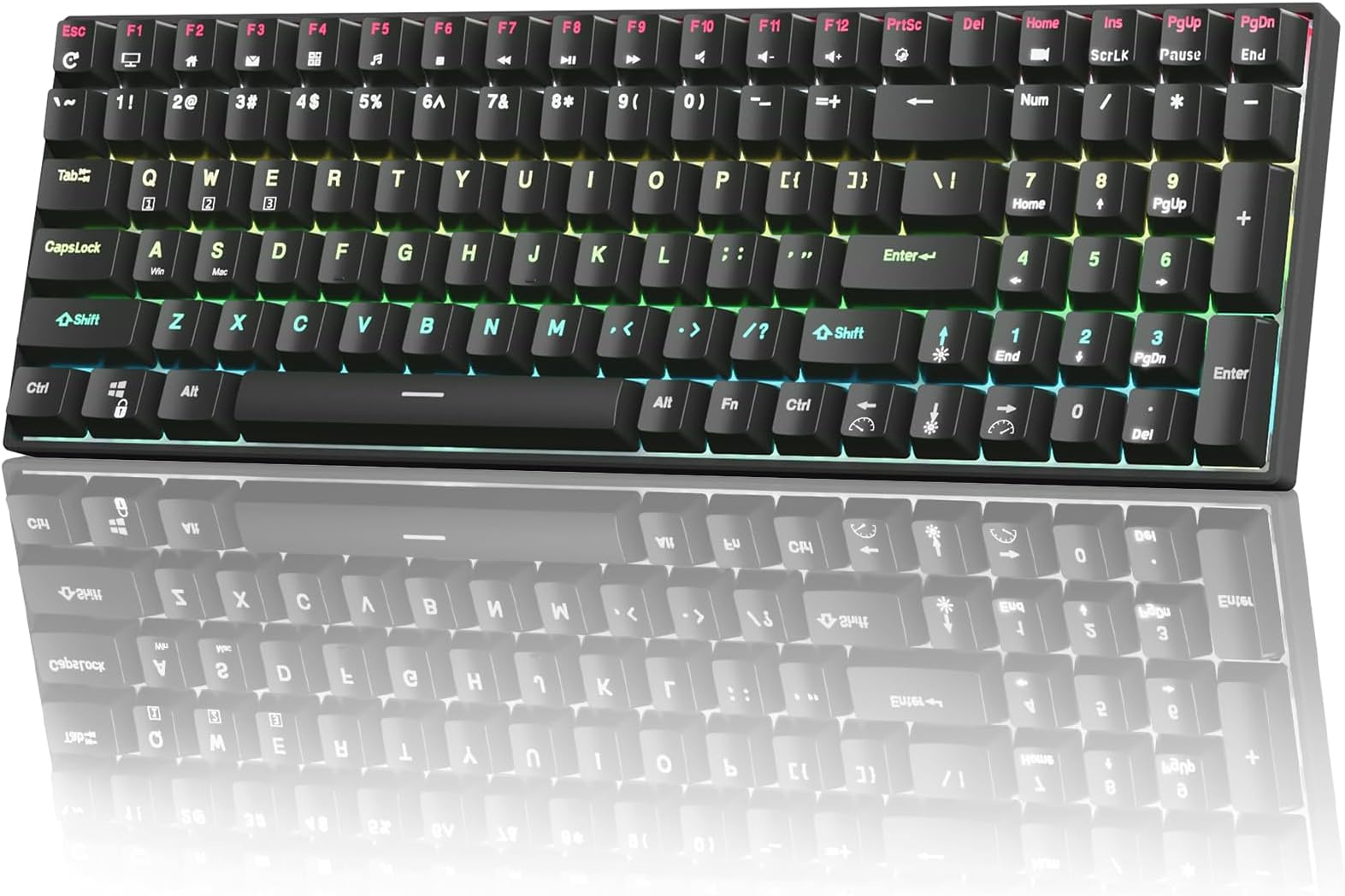 RK ROYAL KLUDGE RK100 2.4G Wireless/Bluetooth/Wired RGB Mechanical ...