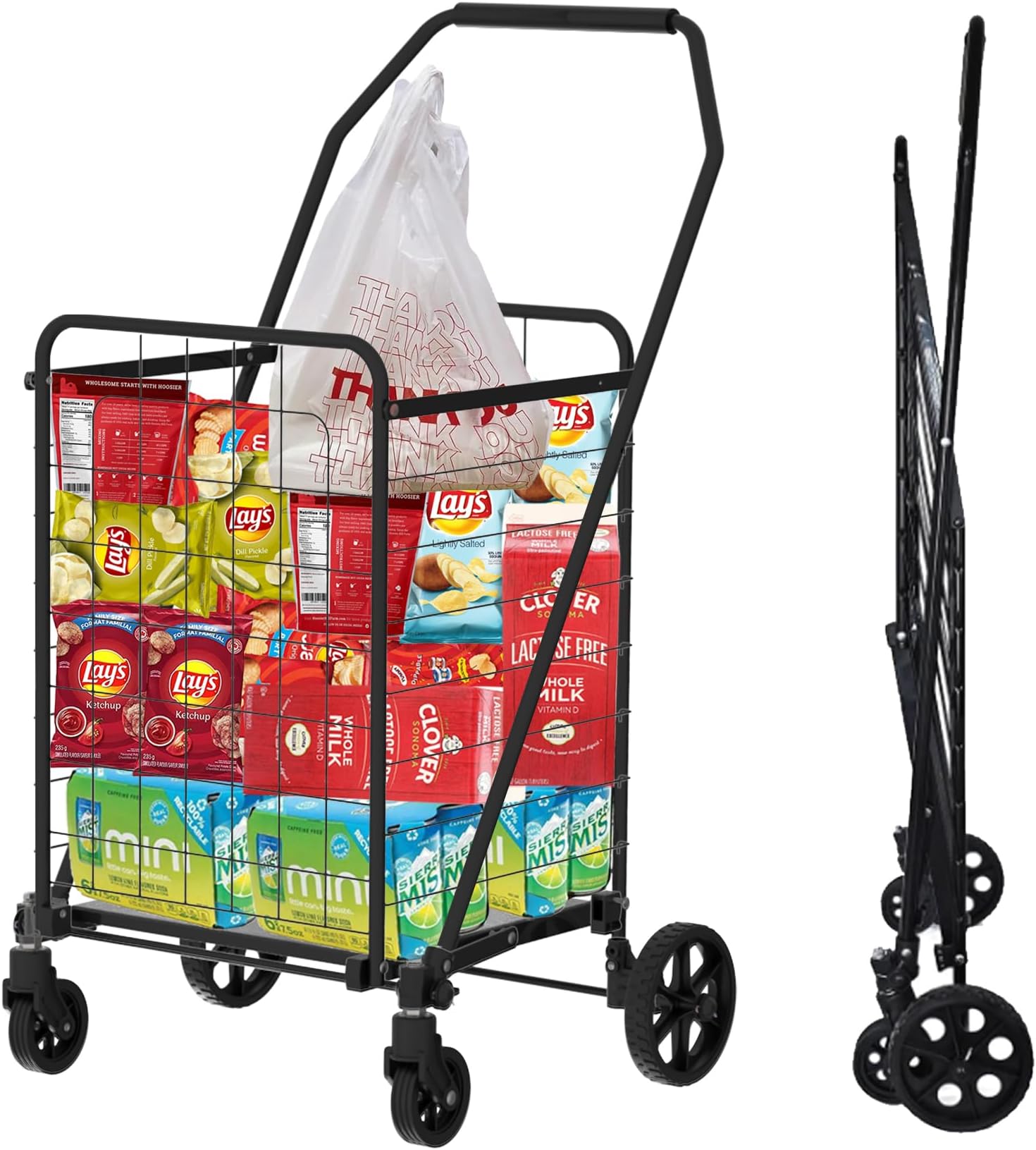 Amazon.com: supenice Grocery Utility Shopping Cart - Deluxe Utility ...