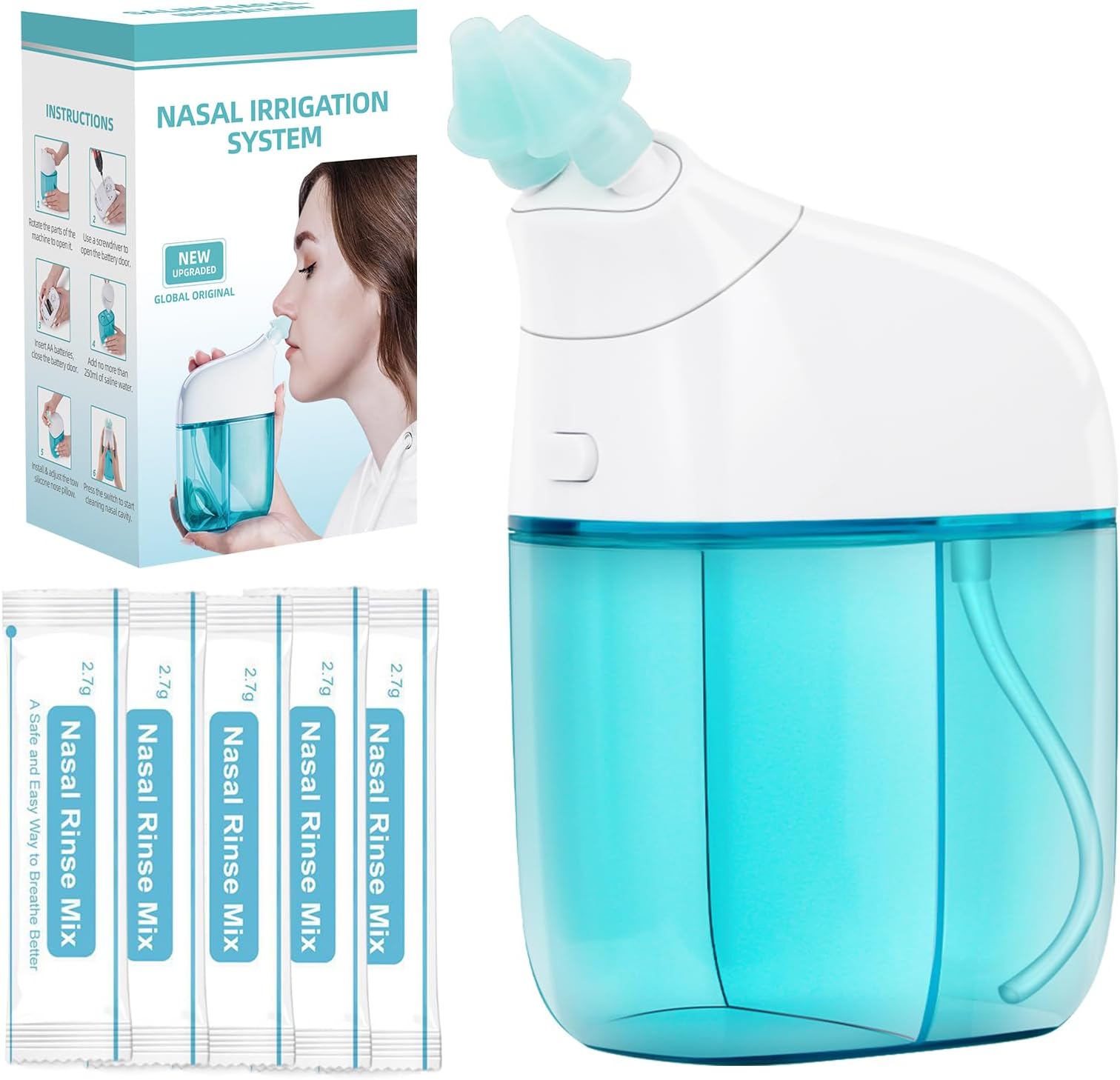 Amazon.com: Nasal Irrigation System with 30 Saline Packets Nasal Care ...