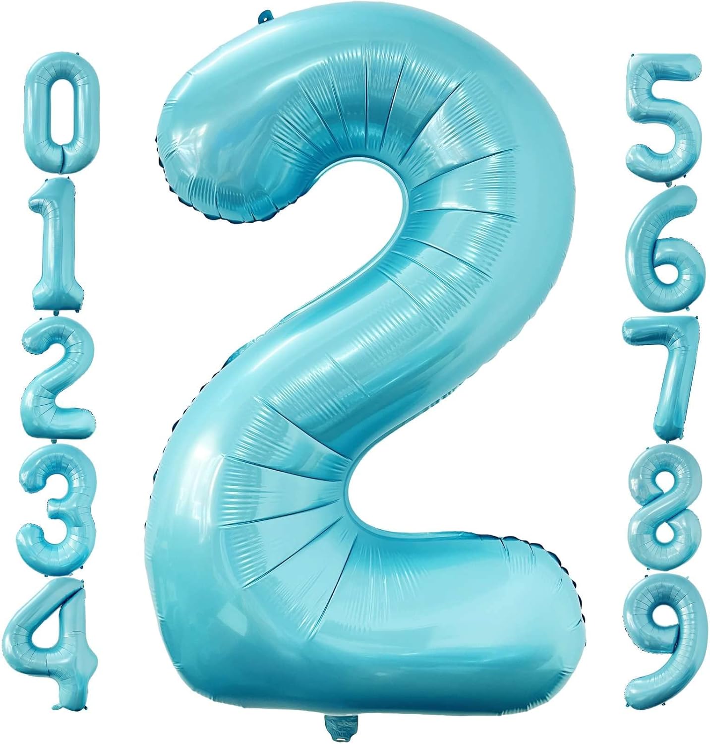 Amazon.com: 40 Inch Baby Blue Number 2 Balloon Large Size Jumbo Digit ...