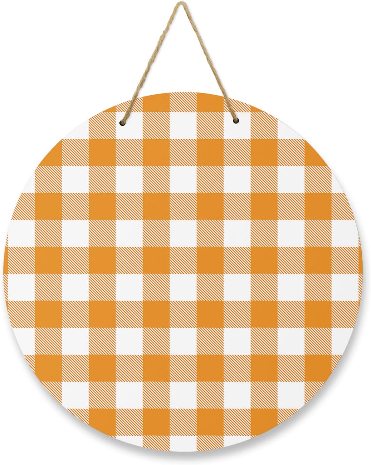 Amazon.com: Welcome Sign for Front Door Orange Buffalo Check Plaid ...