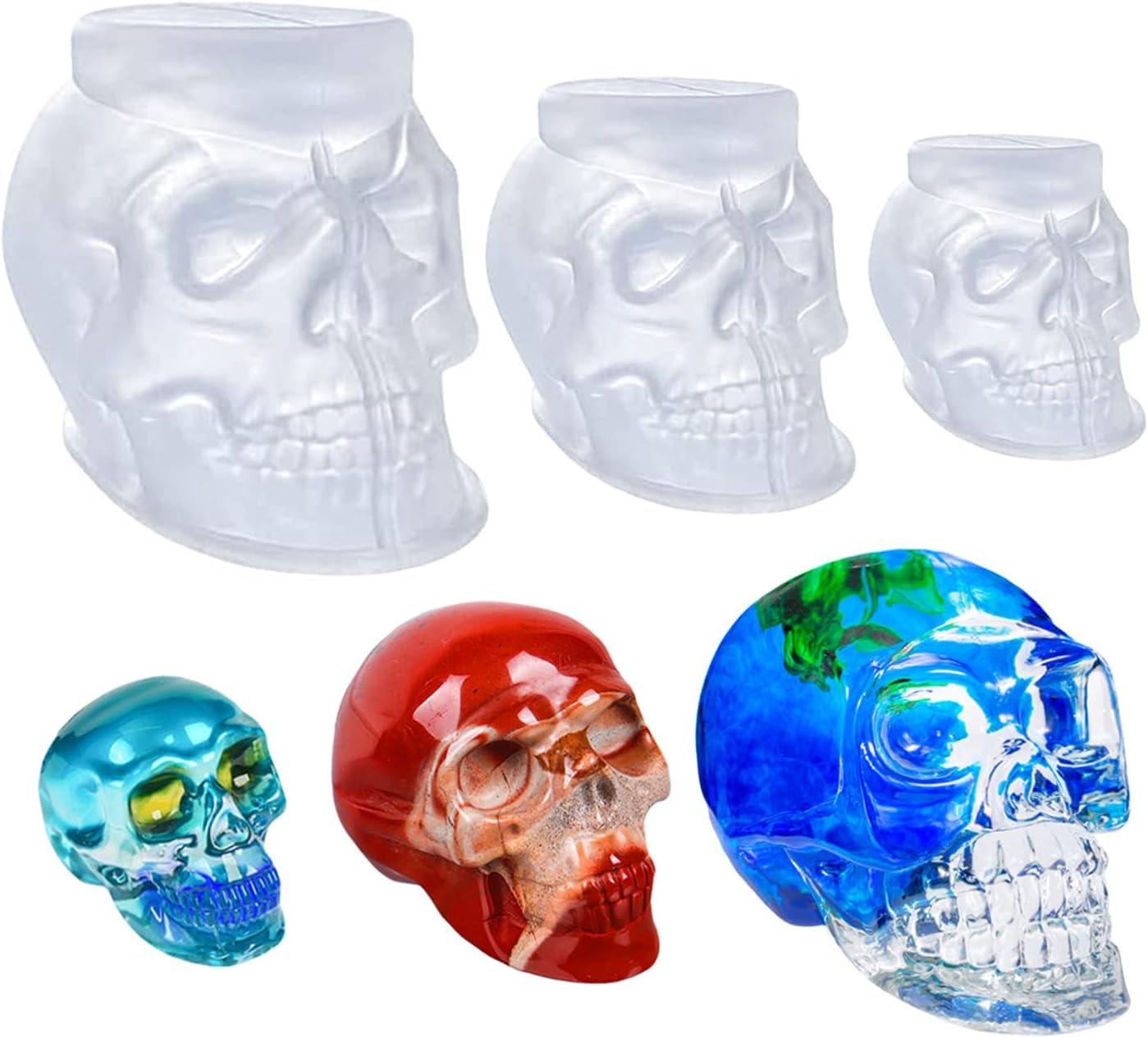 Amazon.com: Silicone Skull Molds, 3D Large Skull Shape Molds for Epoxy ...
