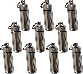 Amazon.com: Sluice Fox 10 Pack Aluminum Pill Shape Case Keychain ID ...