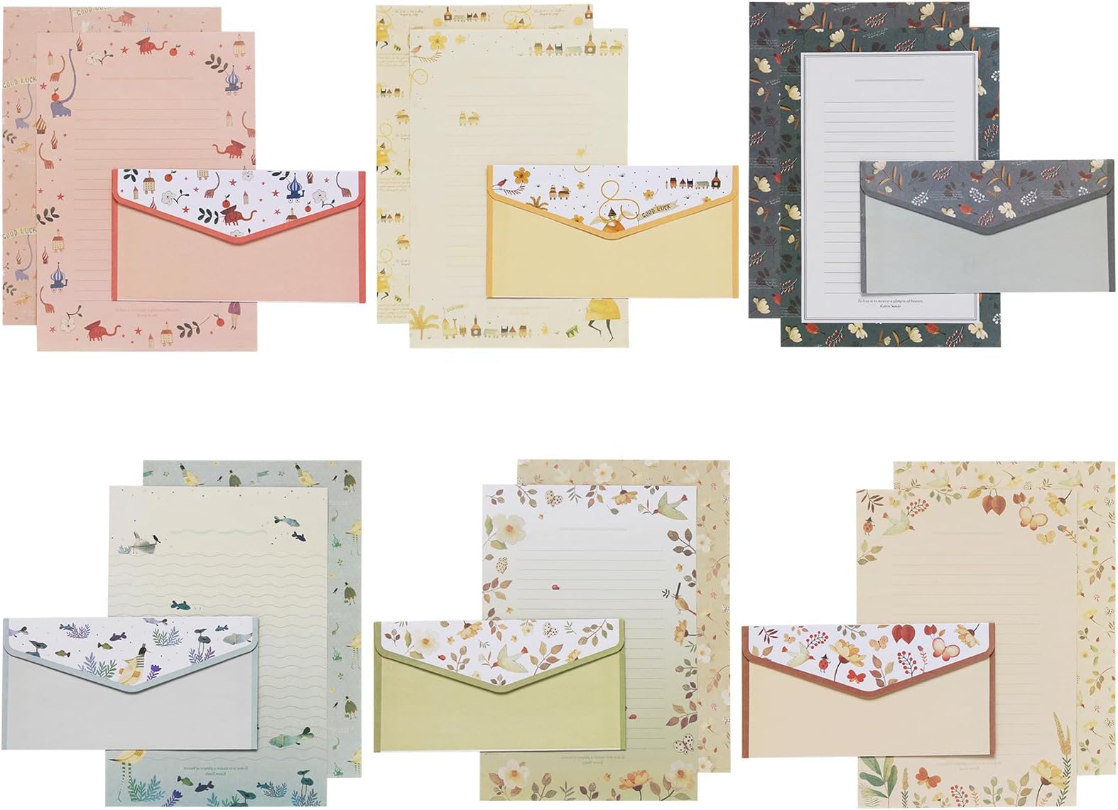 Writing Paper and Envelopes Set, 54 Pcs A5 Floral Animal Writing Paper ...