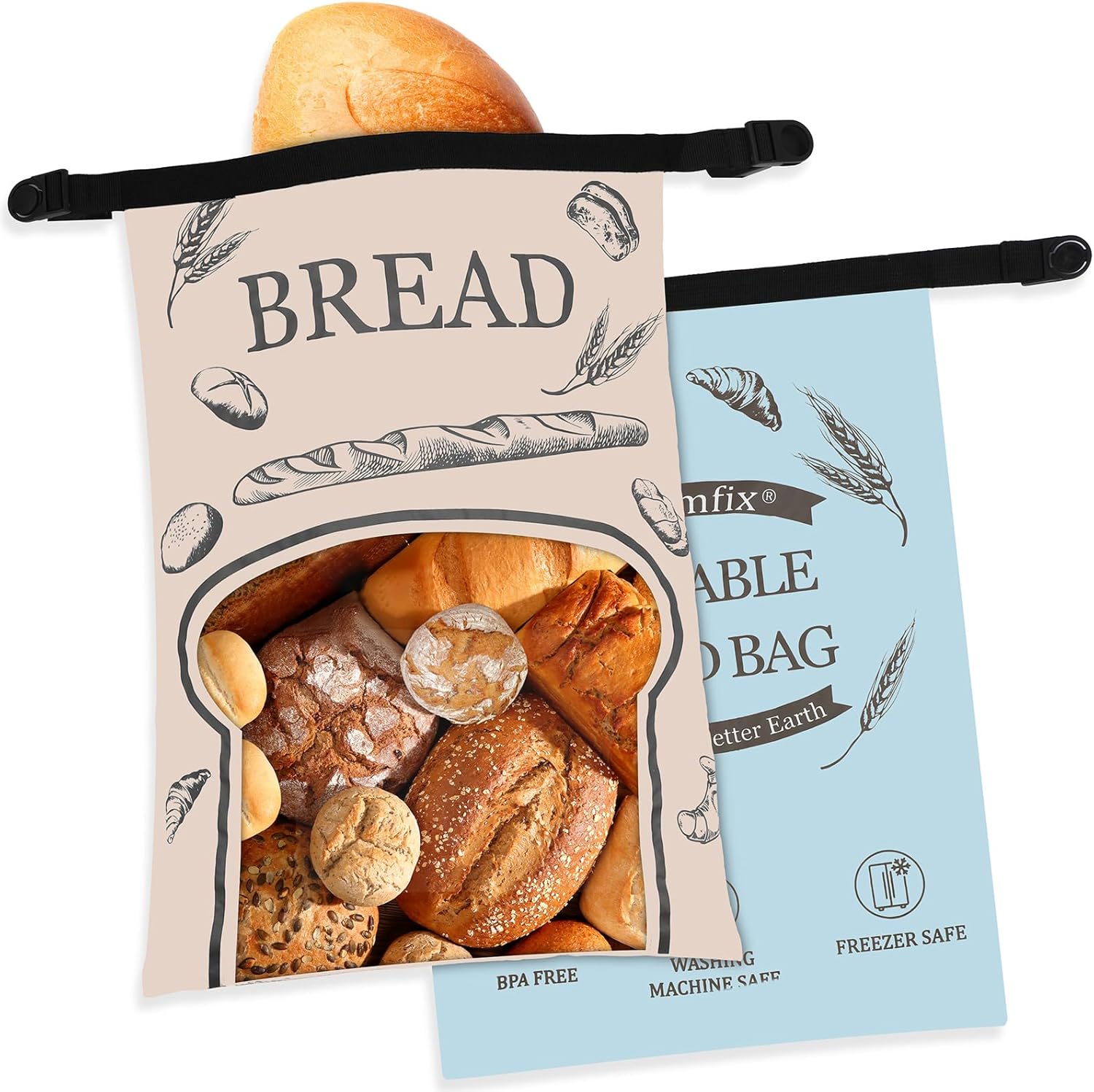 Amazon.com: Gifhomfix 2-Pack Bread Bags for Homemade Breads Sourdough ...