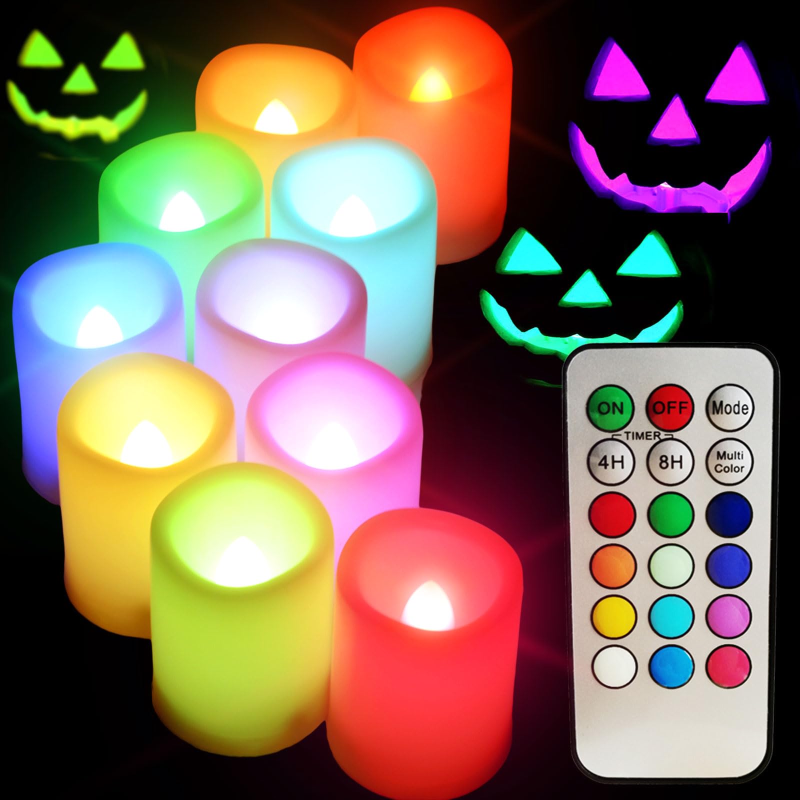Mini LED Kerzen,Flammenlose RGB Teelichter,Batterie Kerzen Mit ...
