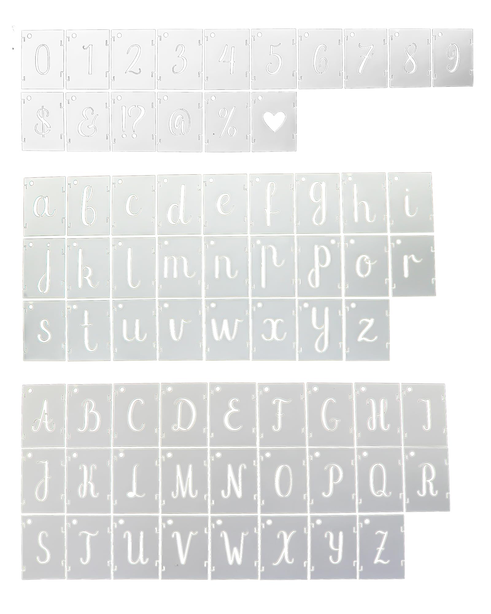 Amazon.com : Alphabet Letter Stencils 1 inch, 68 pcs Reusable Letter ...