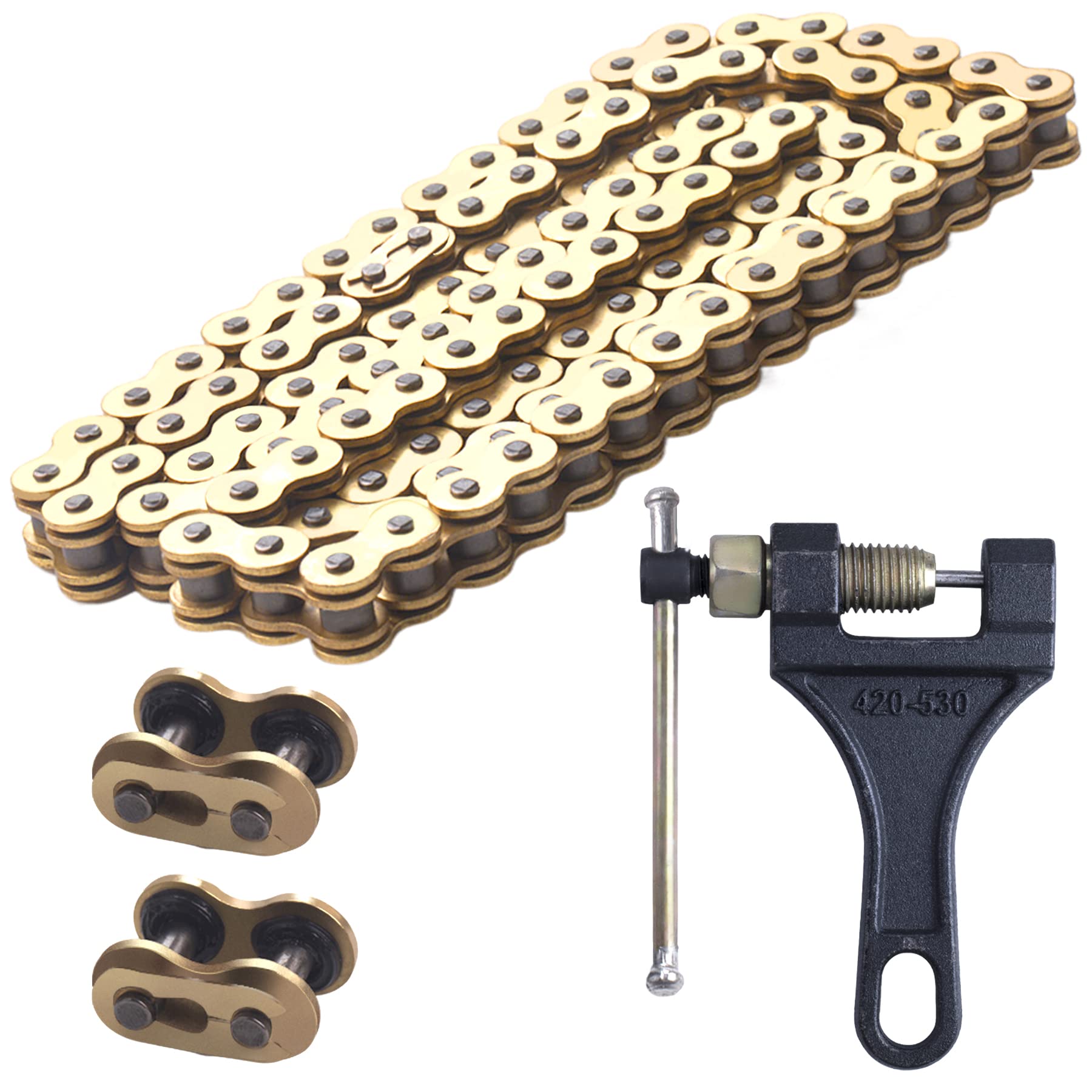 Amazon.com: MRELC Gold 520 X-Ring Chain + Chain Breaker,120Links With ...