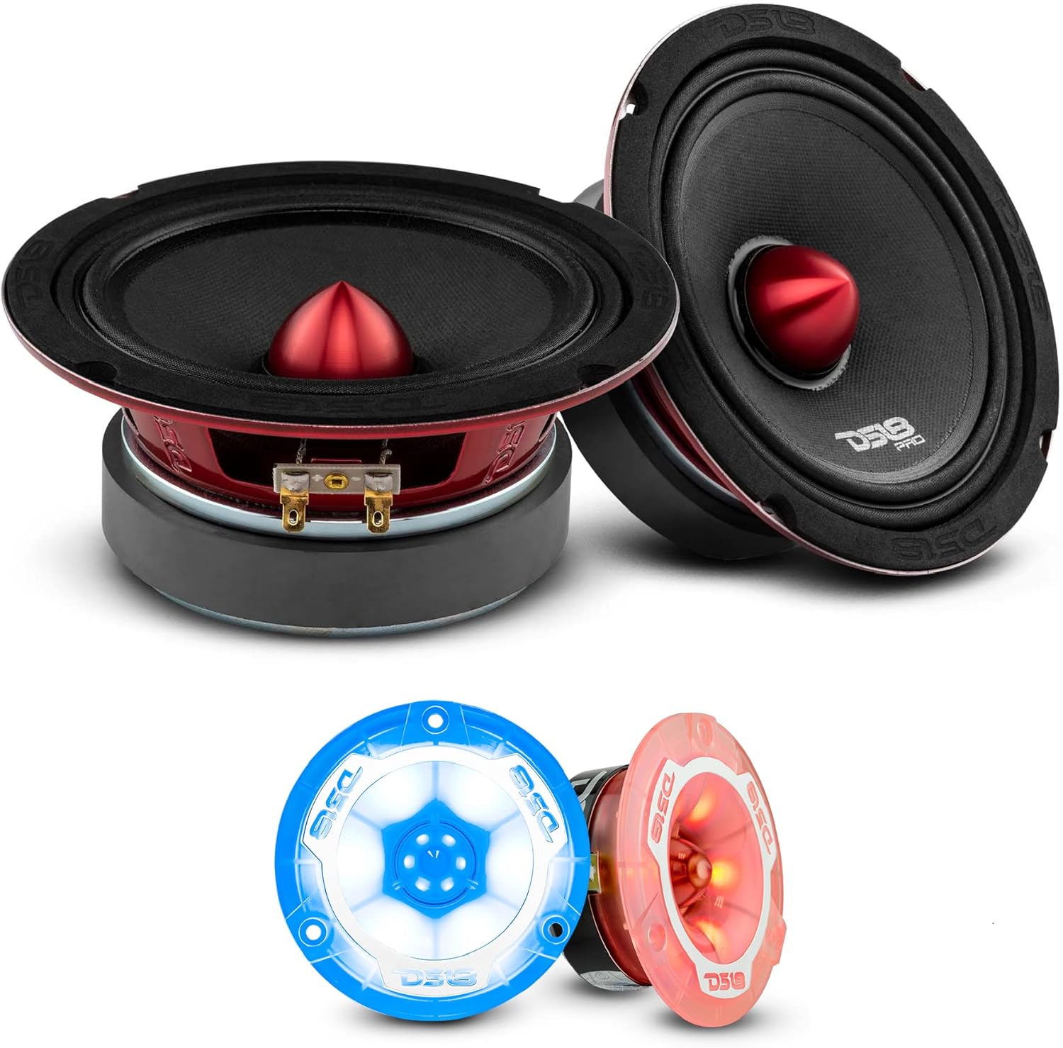 Amazon.com: DS18 Premium Car Audio Bundle 2X PRO-X6.4BM 6.5" Midrange ...