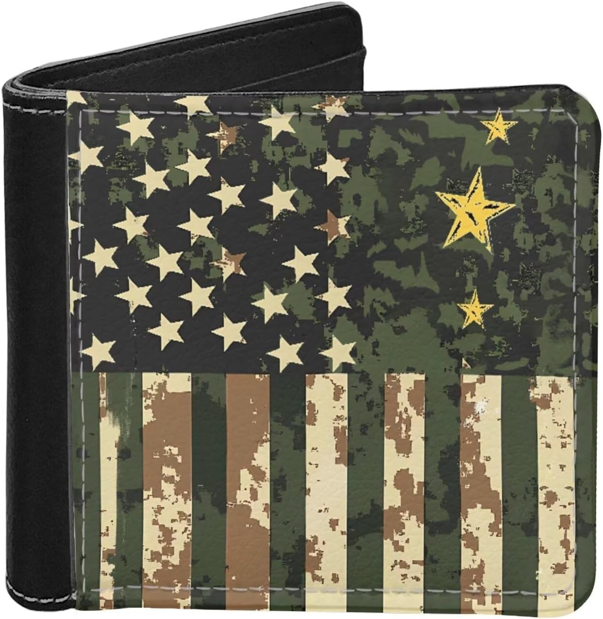 Amazon.com: LedBack Men's Bifold Wallets USA Flag Durable Slim PU ...