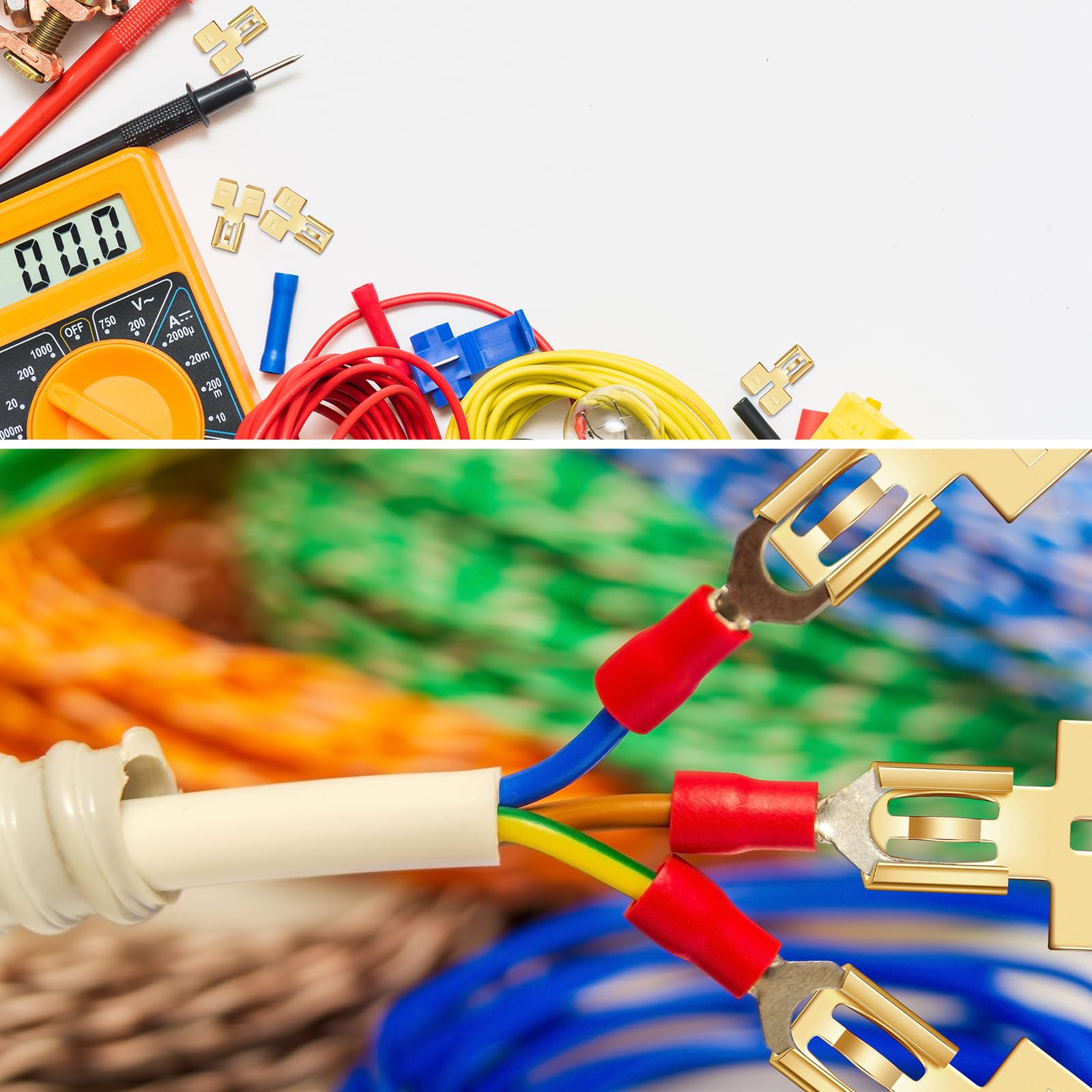 Snapklik.com : 100 Pcs Double Piggyback Spade Connector Quick ...