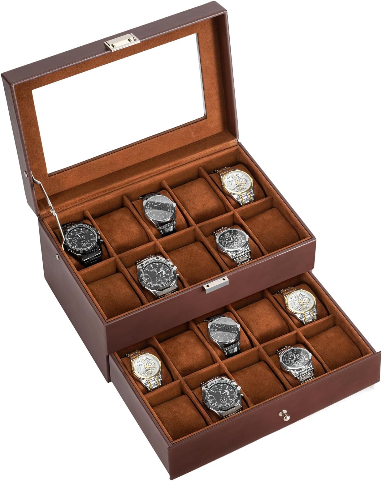 Amazon.com: ProCase Watch Box for Men, 20 Slot Watch Display Case Mens ...