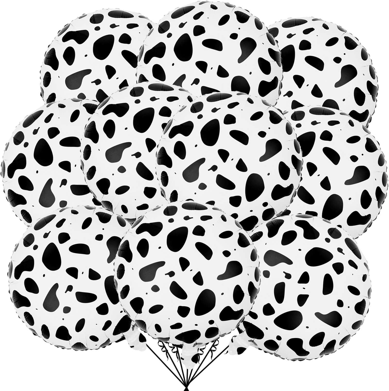 Amazon.com: 10 Pcs Cow Balloons 18 Inch, Round Black White Cow Print ...