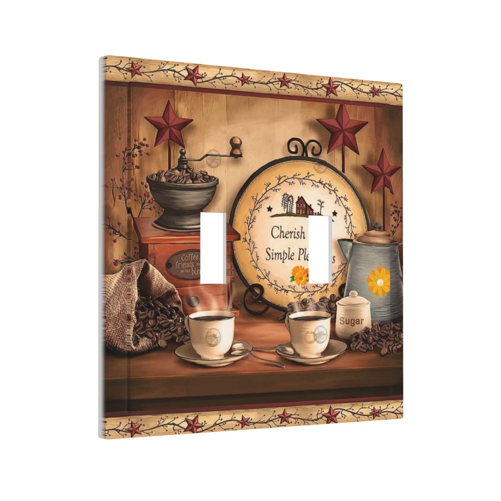 Farmhouse Coffee Primitive Coffee Bean Kitchen Light Switch Cover ...