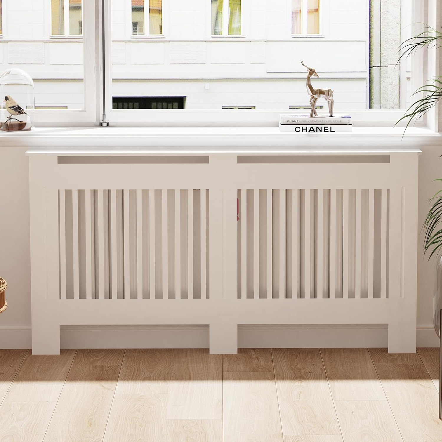 High Radiator Cover Wood Cabinet: Internal Height 100cm Large White ...
