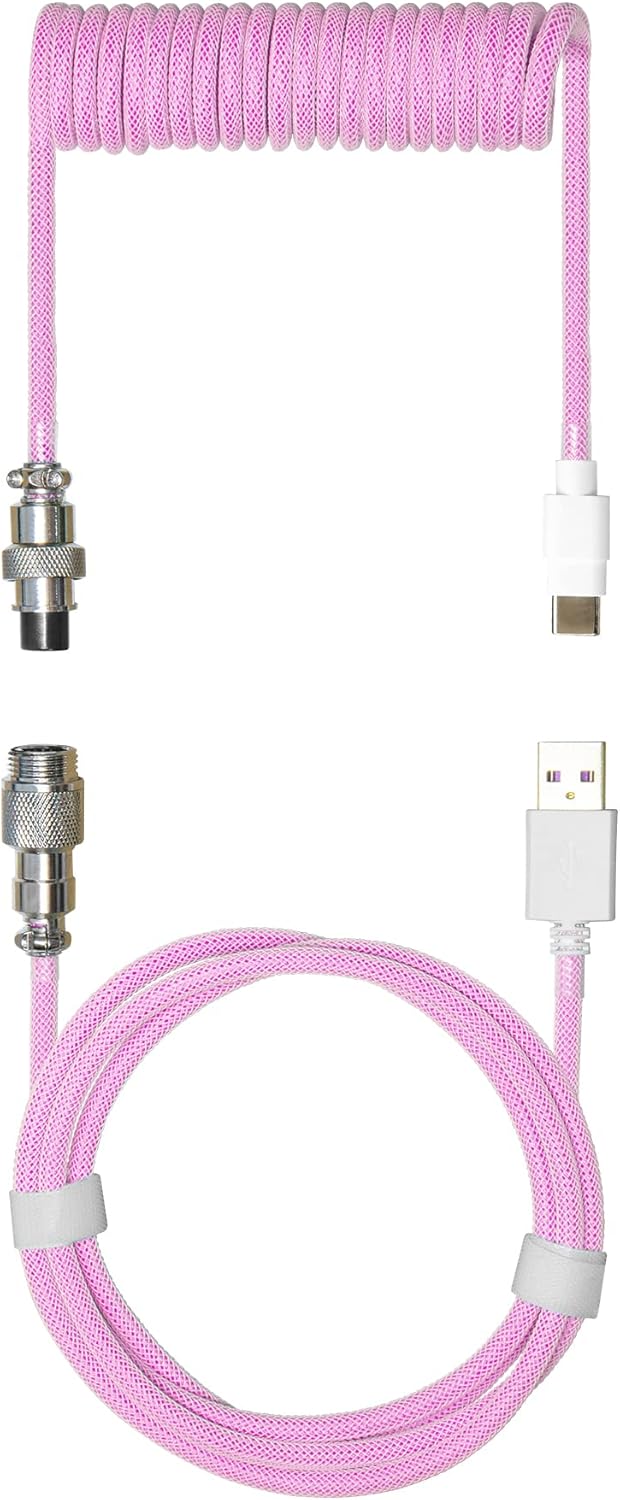 Amazon.com: Cooler Master Coiled Cable Candy Magenta with Detachable ...