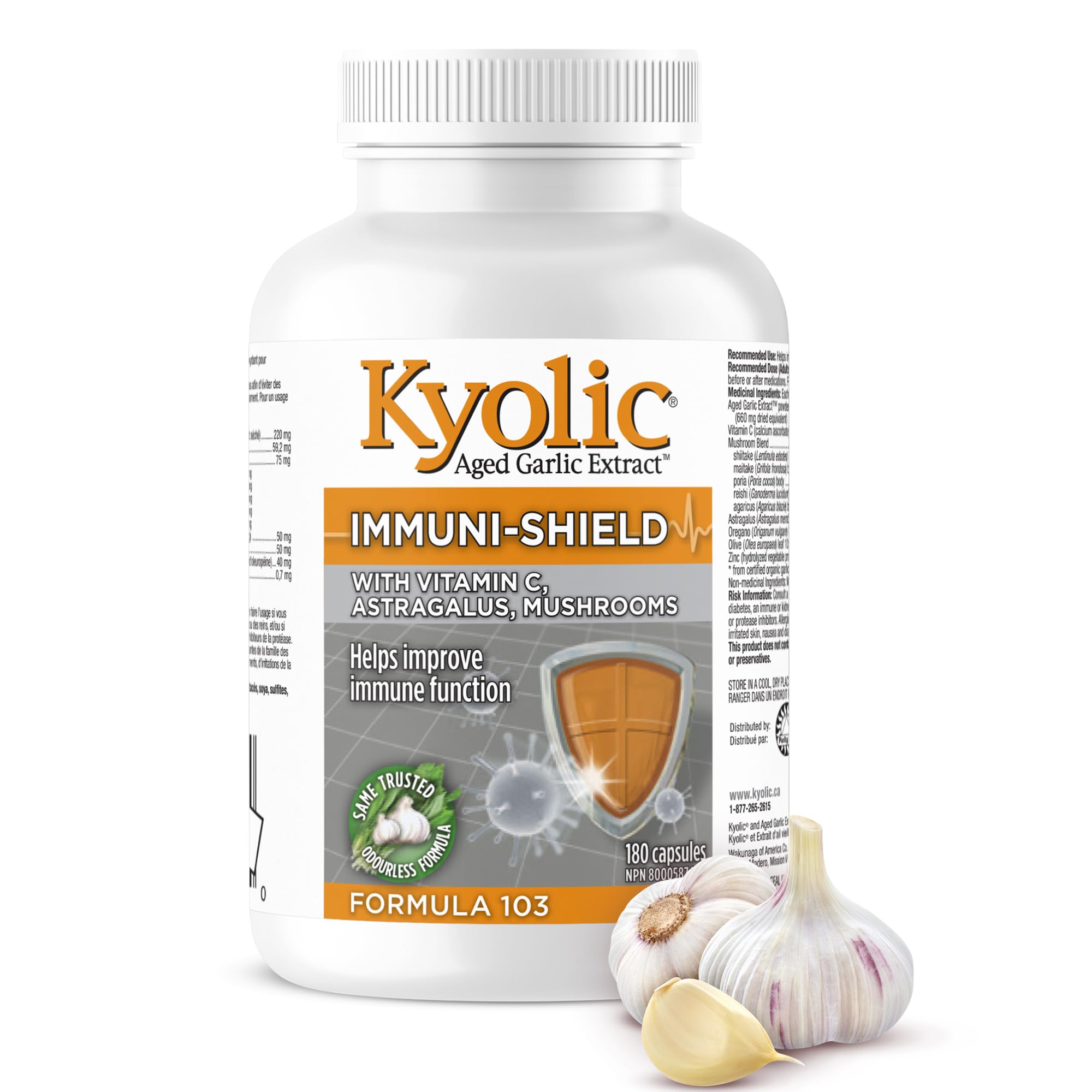 Kyolic- Formula 103 Immuni-Shield 180 Capsules - Vitamin C Ascorbic ...