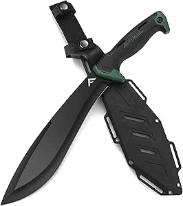 FLISSA Machete, 11'' Fixed Blade Camp Knife, Bolo Machete for Clearing ...