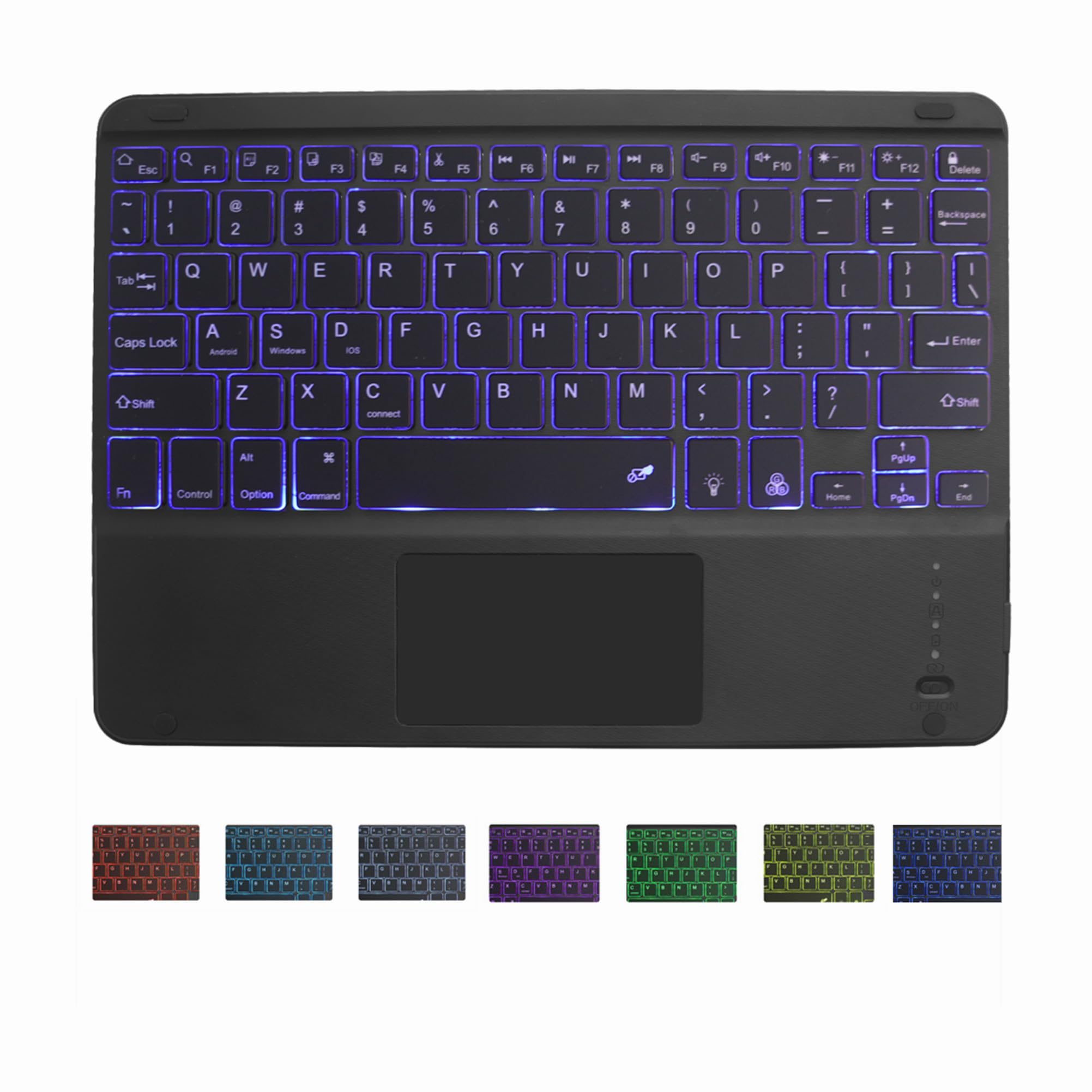 Amazon.com: Sunffice Bluetooth Keyboard with Touchpad,Ultra Silm 7 ...
