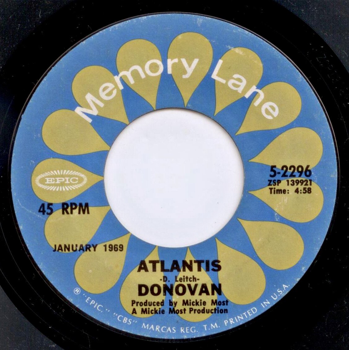 Donovan - Atlantis / To Susan On The West Coast Waiting [ 7 inch VINYL ...