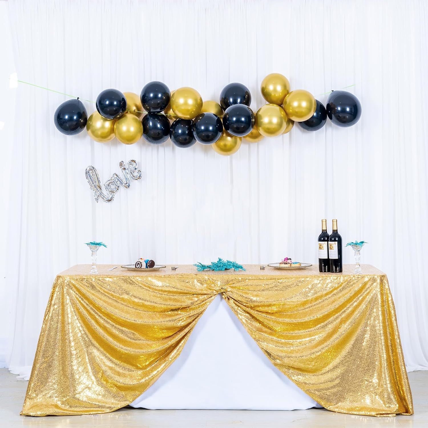 Amazon.com: Gold Sequin Tablecloth - 50x102 Inch Sparkly Drape ...