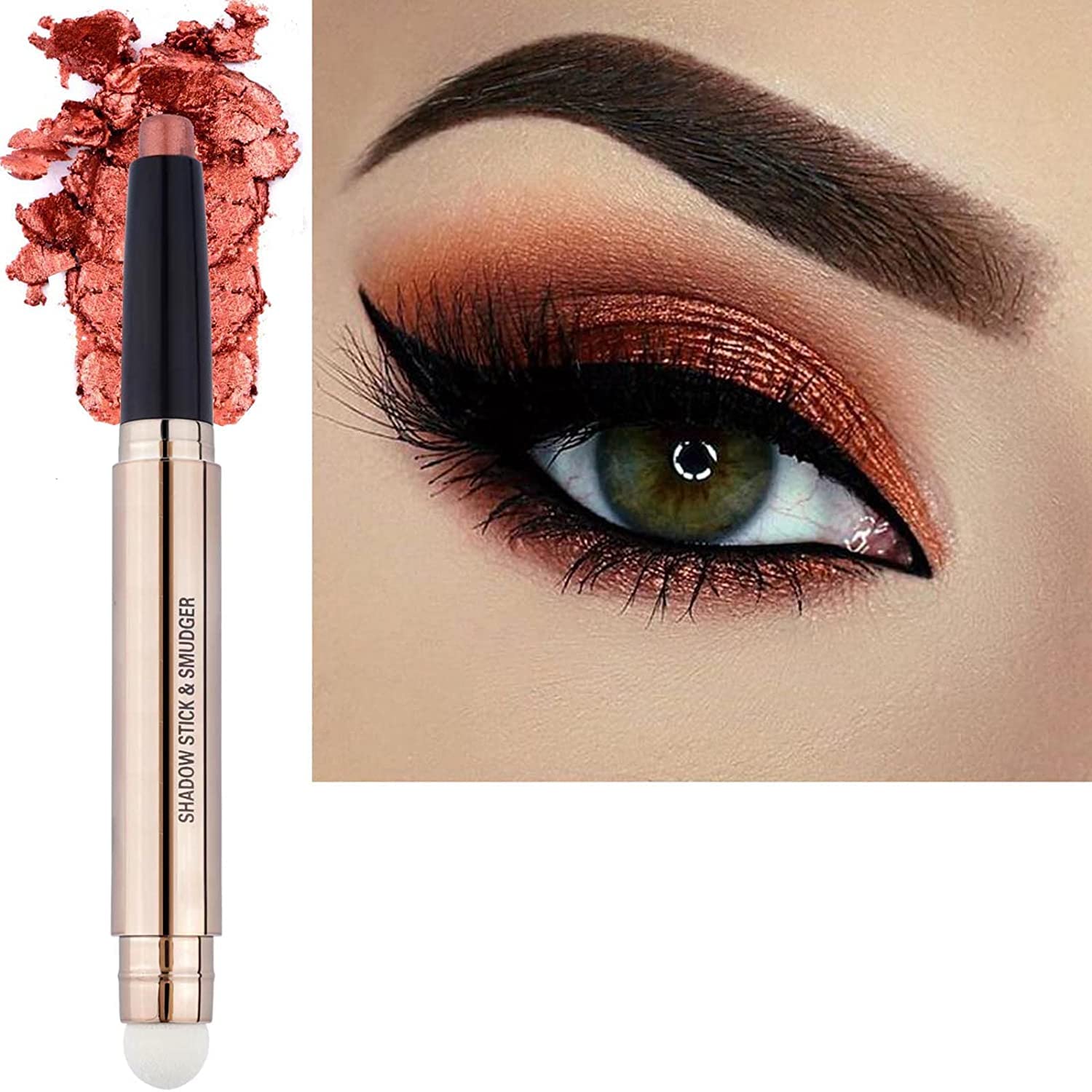 Amazon.com : 2 in 1 Orange Copper Eyeshadow Pencil, Cream Smooth ...