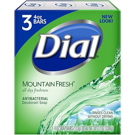 Amazon.com : Dial Mountain Fresh Antibacterial Deodorant Bar Soap 3, 4 ...