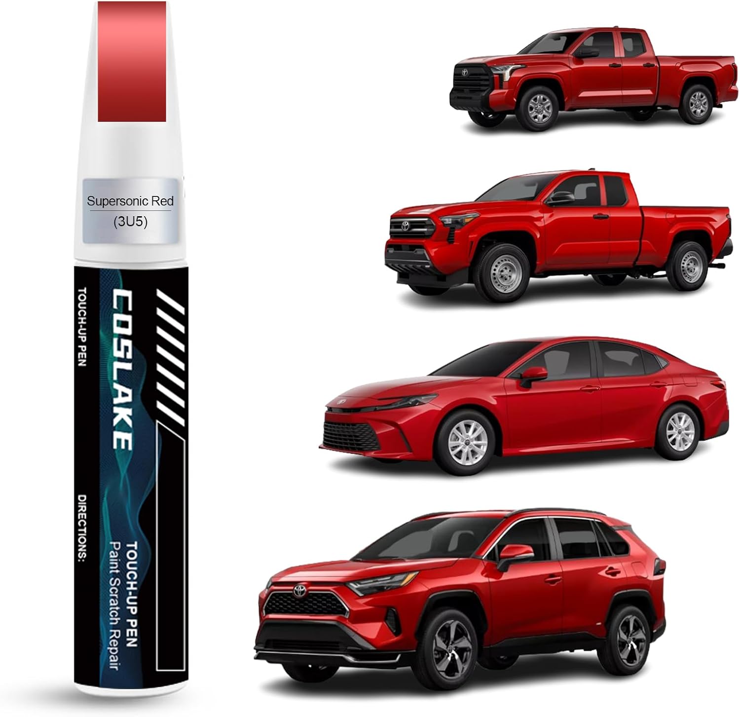 Amazon.com: COSLAKE Car Touch Up Paint(Supersonic Red(3U5(Include 2SC ...