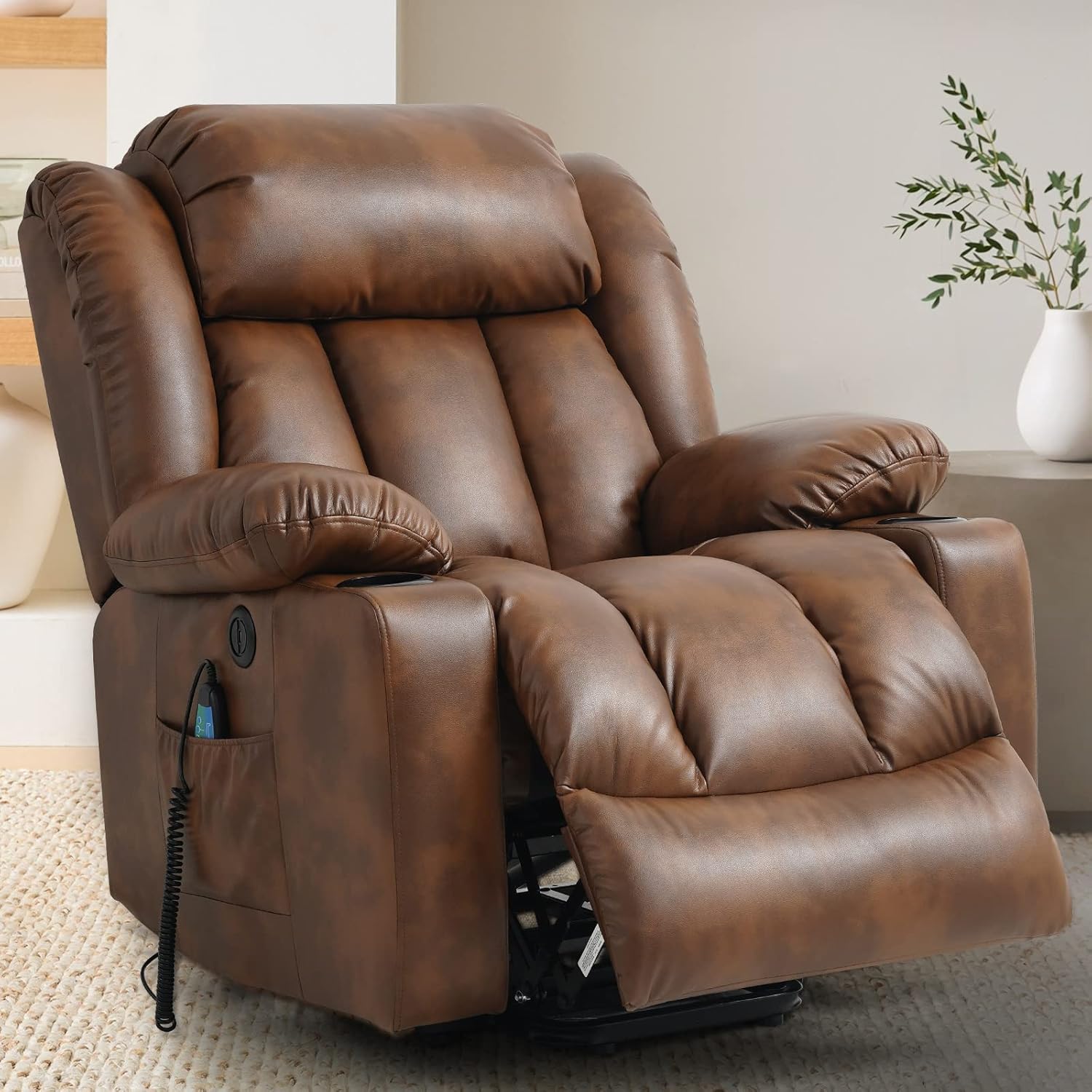 Amazon.com: MAEVIS Lift Recliner Chair,Breathable Leather Recliner ...