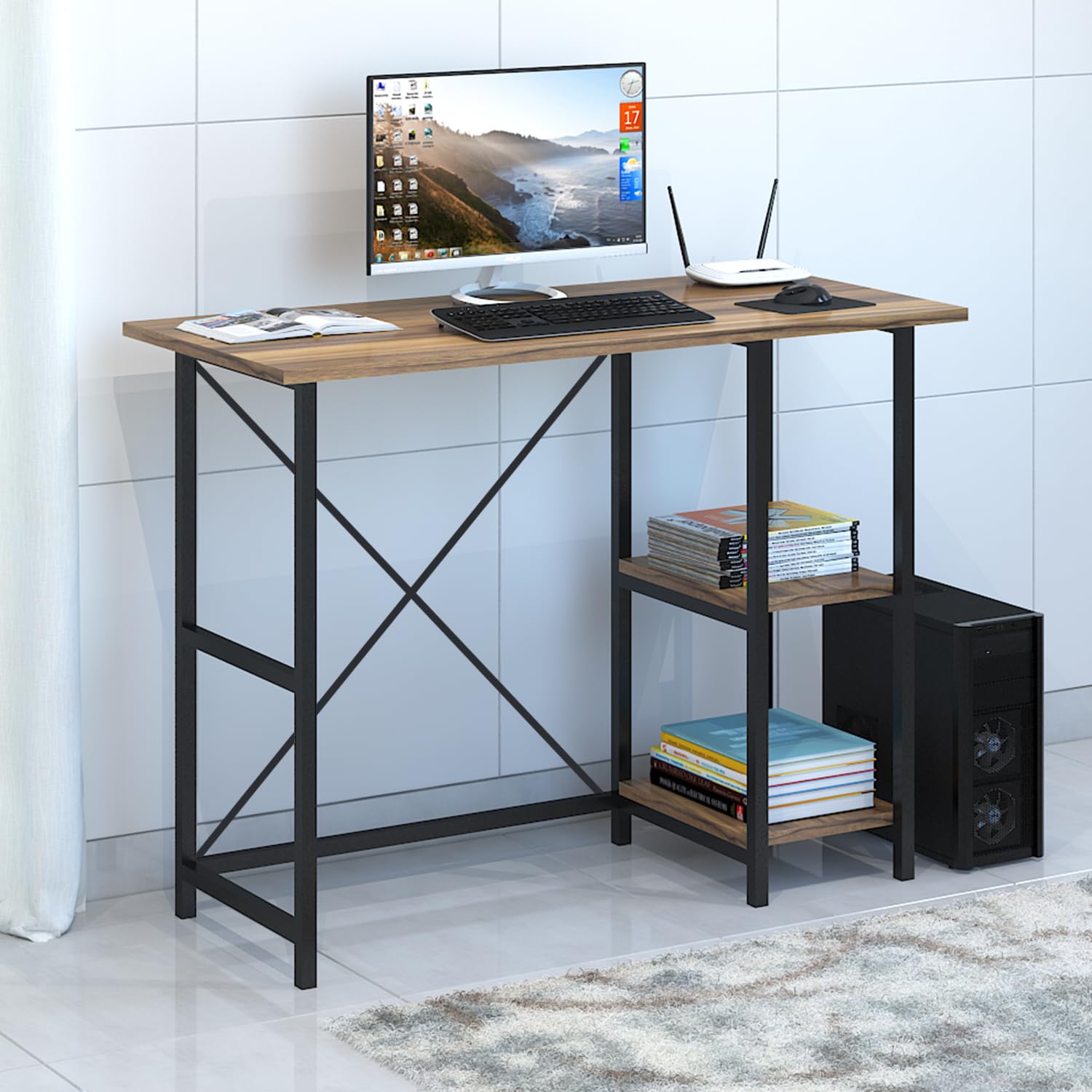 Klaxon Wood & Metal Finish Study Table | 1 Year Warranty Study Table ...