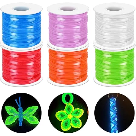 Amazon.com: PP OPOUNT Glow in The Dark Plastic Lanyard String, 12 Rolls ...