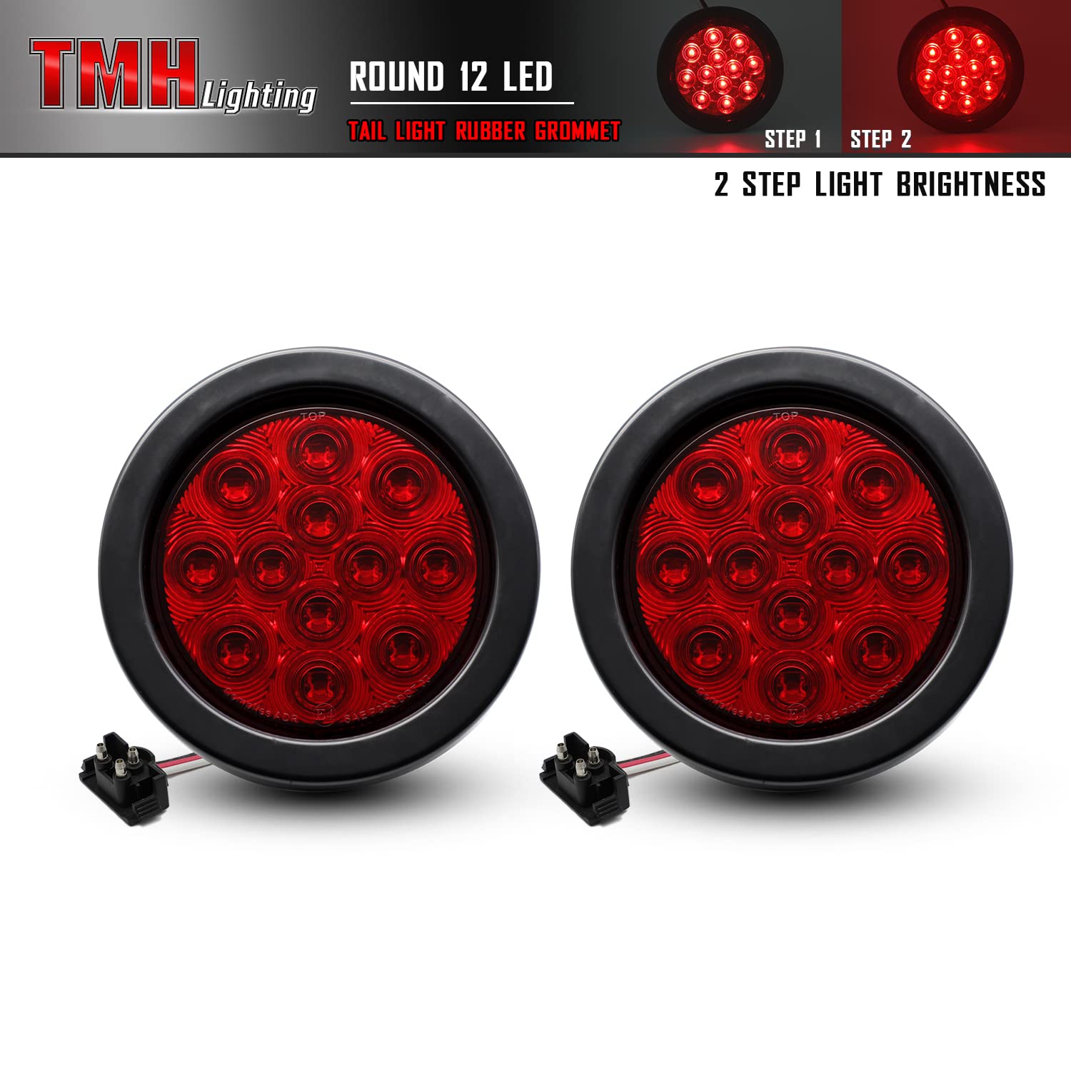 Snapklik.com : 2pcs 4 Inch 12 Super Bright LED Stop Tail Turn Brake ...