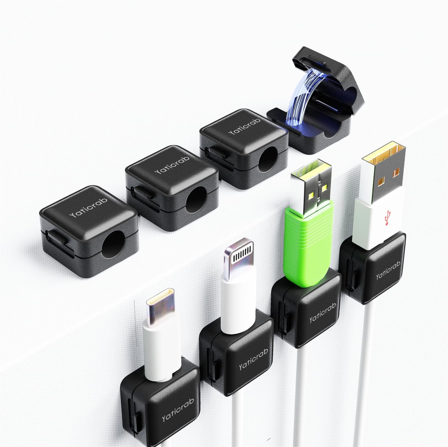 8-Pack Magnetic Cable Clips, Adhesive Cord Holder for Desk, Nightstand ...