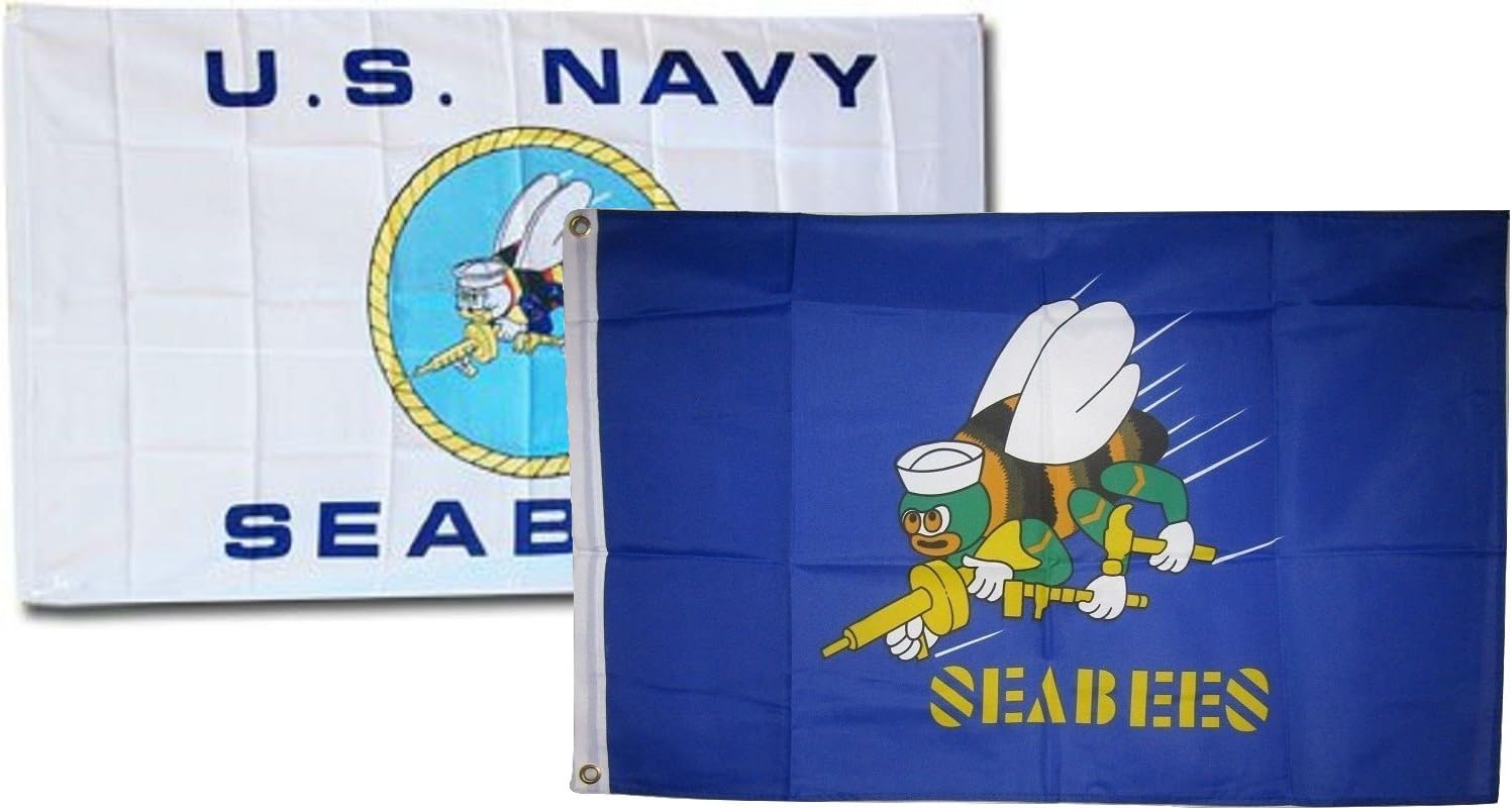Amazon.com : AES 3x5 3'x5' Wholesale Combo Set US Military Seabees ...