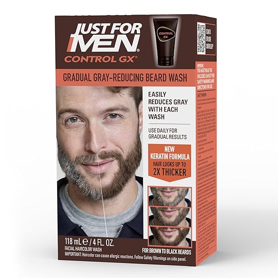 Amazon.com : Just For Men Control GX Grey Reducing Beard Wash Shampoo ...