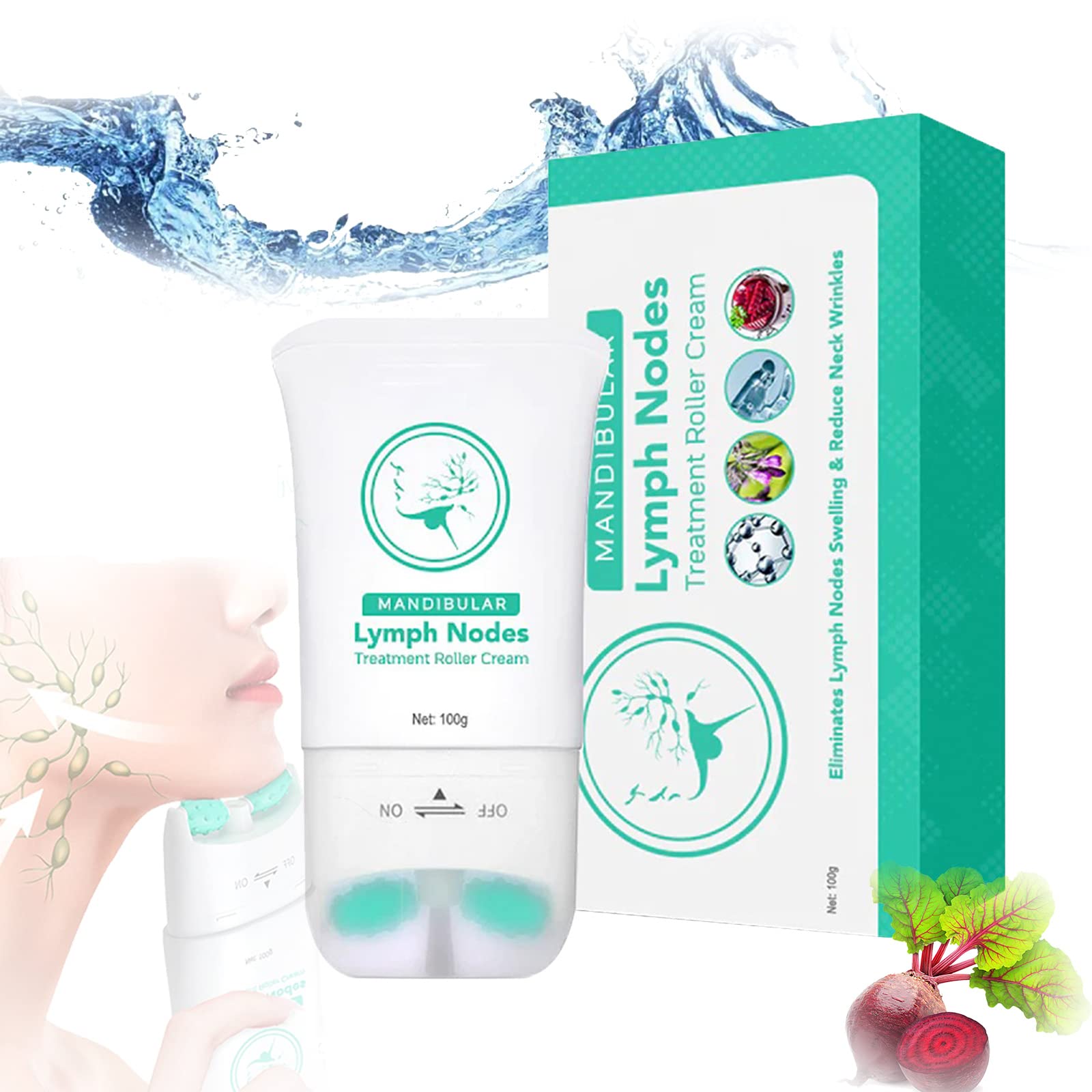 Buy HOPASRISEE Mandibular Lymph Nodes Roller Cream, Lymph Nodes Roller ...