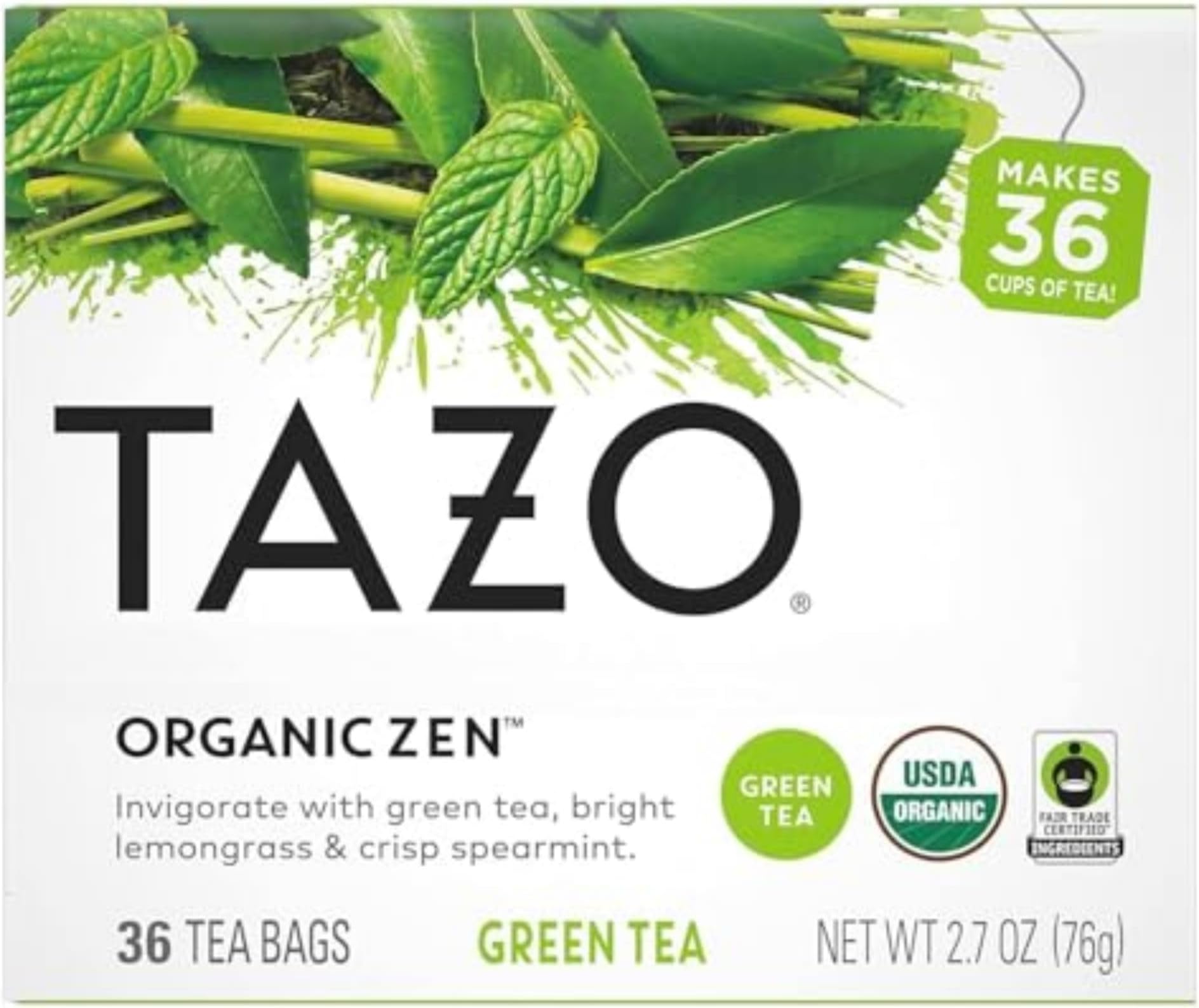 Amazon.com : Tazo Zen Green Tea with Lemongrass & Spearmint, 20-Count ...