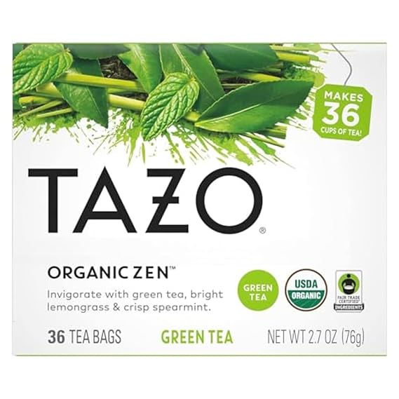 Amazon.com : TAZO Organic Zen Green Tea, Caffeinated Tea with ...