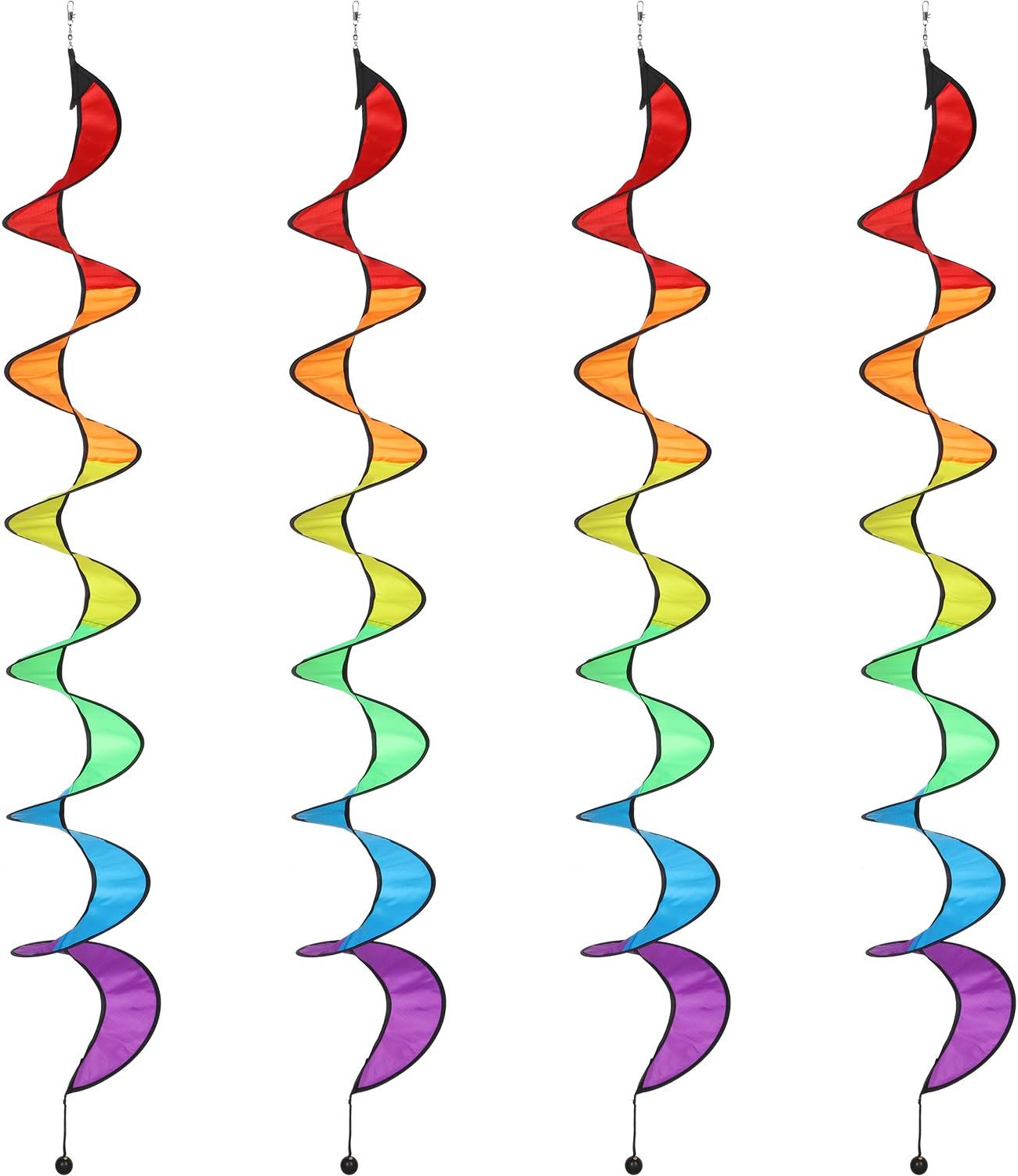 Amazon.com: Gejoy 4 Pieces Rainbow Curlie Spinner Rainbow Wind Spinner ...