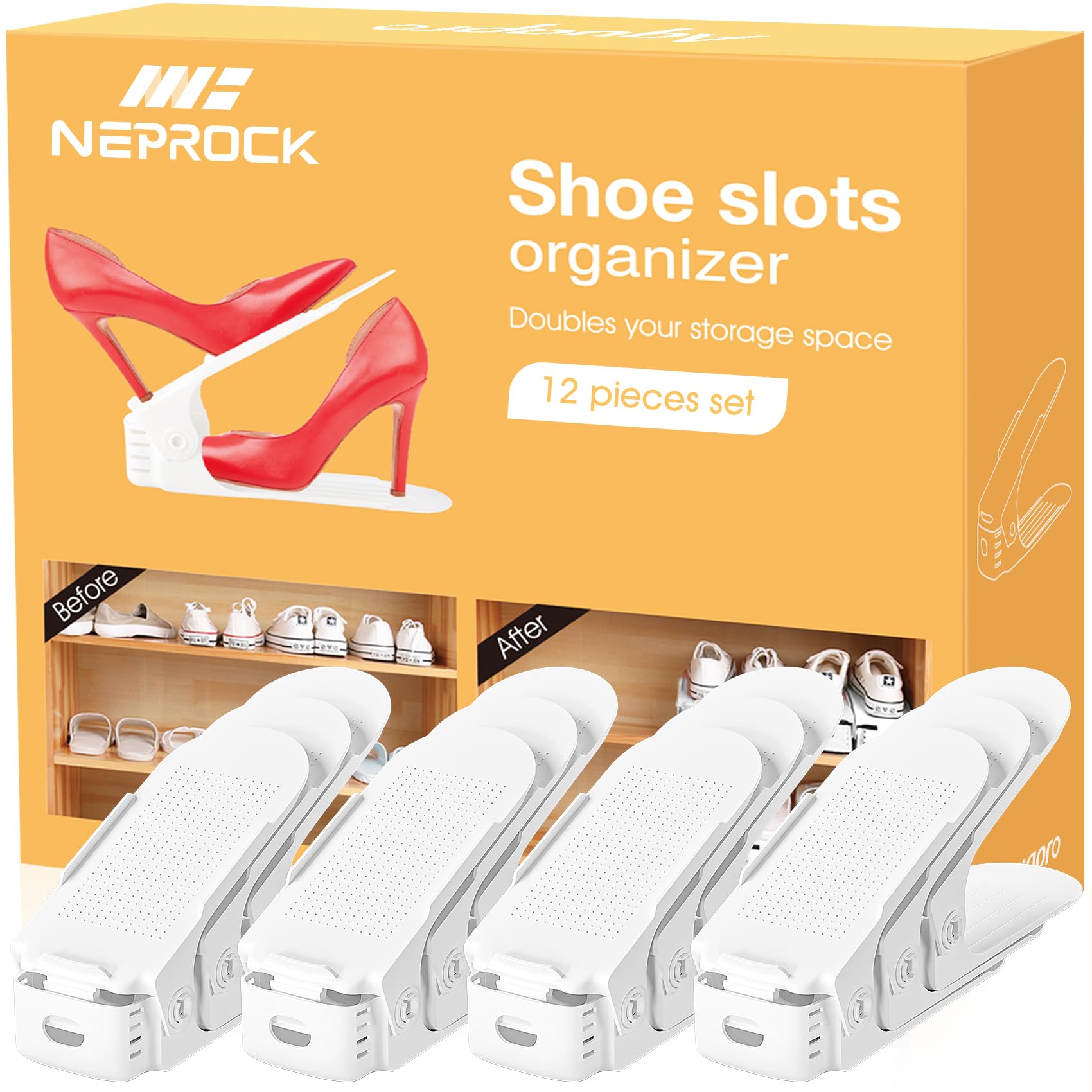 Amazon.com: Neprock Shoes Slots Organizer for Closet, Shoe Rack ...