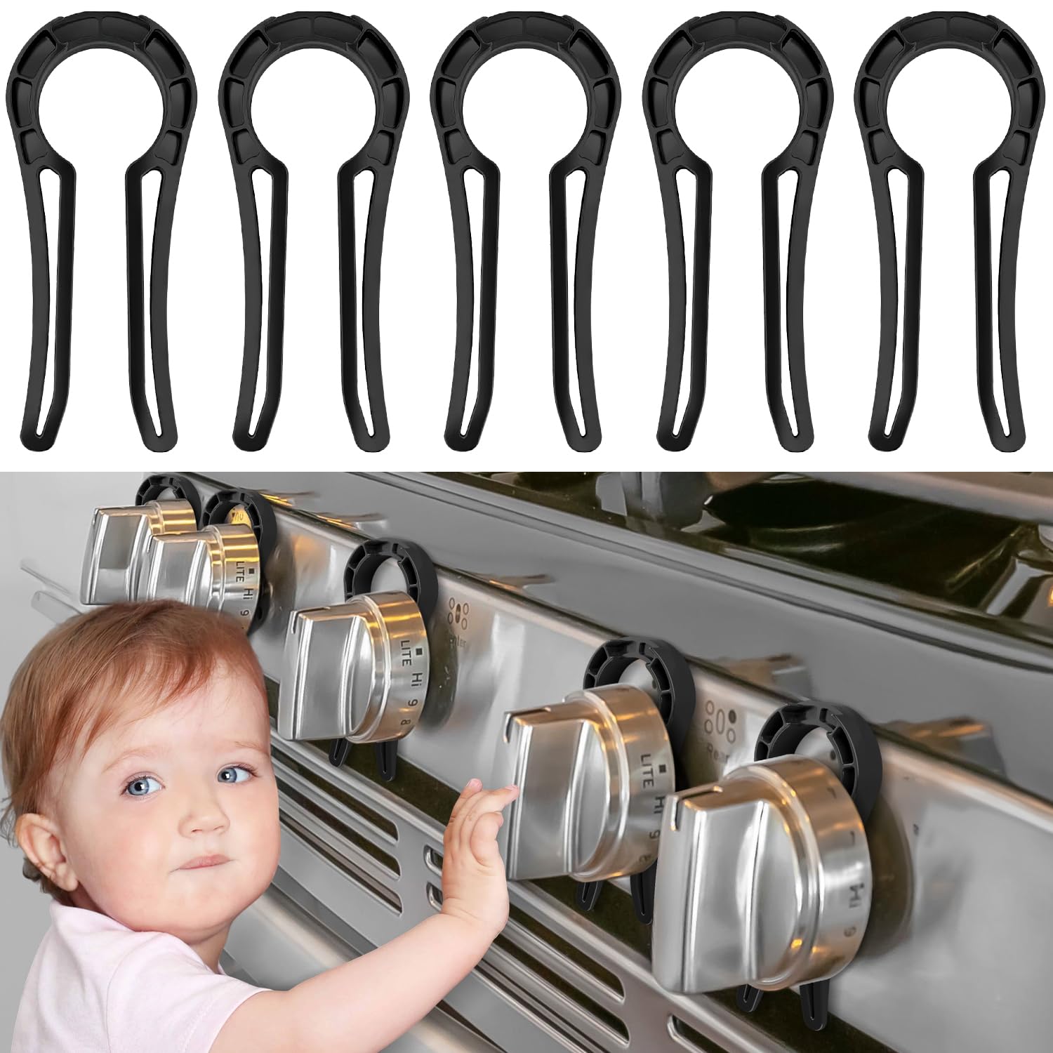 Amazon.com : Gas Stove Knob Locks Protecting Kids and Pets; Oven Knob ...