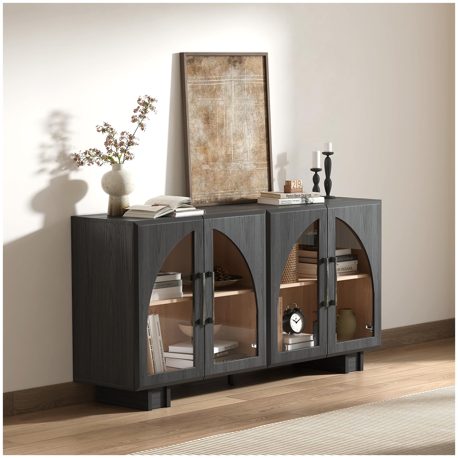 Amazon.com - Jiansu furni Buffet Cabinet with Storage, 63 '' Large ...