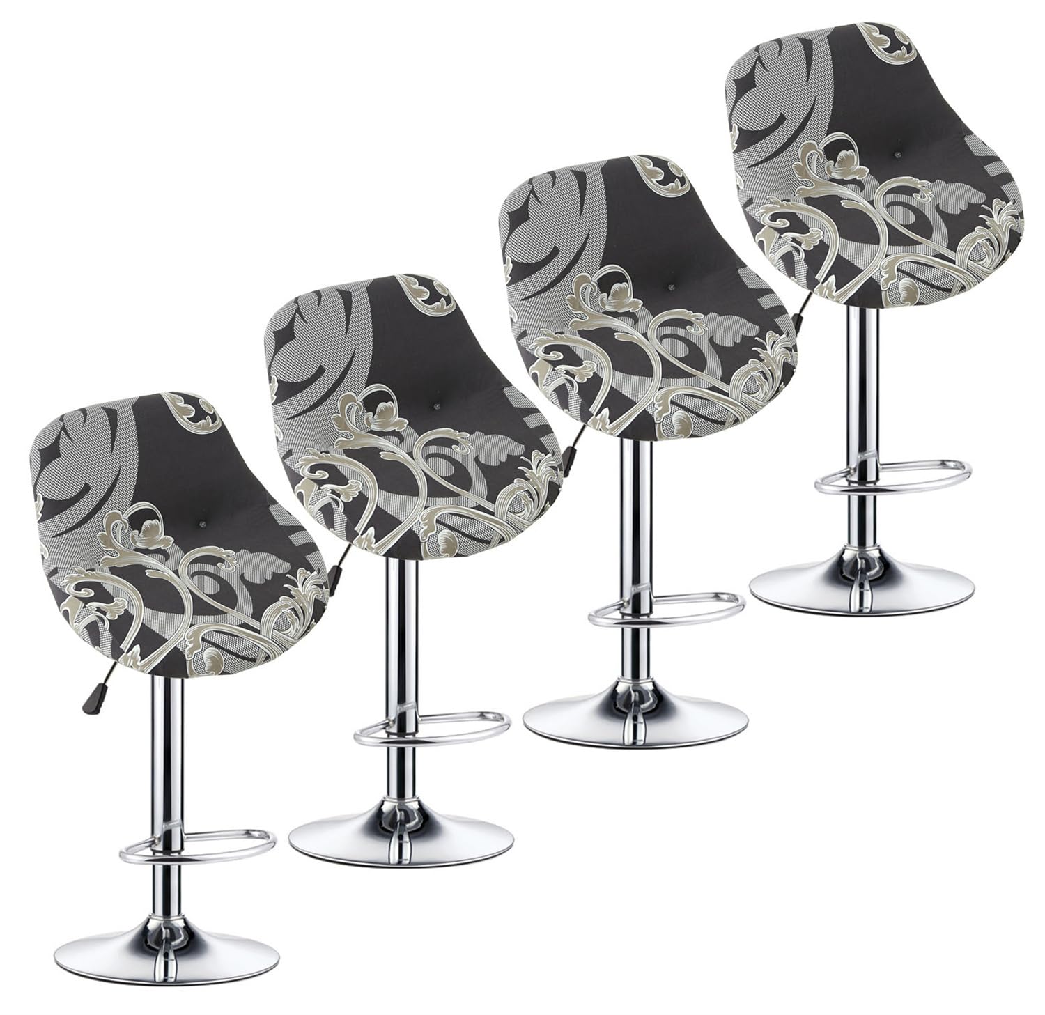 LIULIWEIFA Stretch Bar Stool Chair Covers Set of 2/4 Pub Counter Short ...