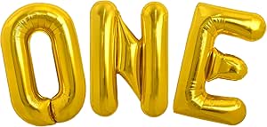 Amazon.com: CYTTOKL Letter One Balloons 40 inch Gold Big Extra Large ...