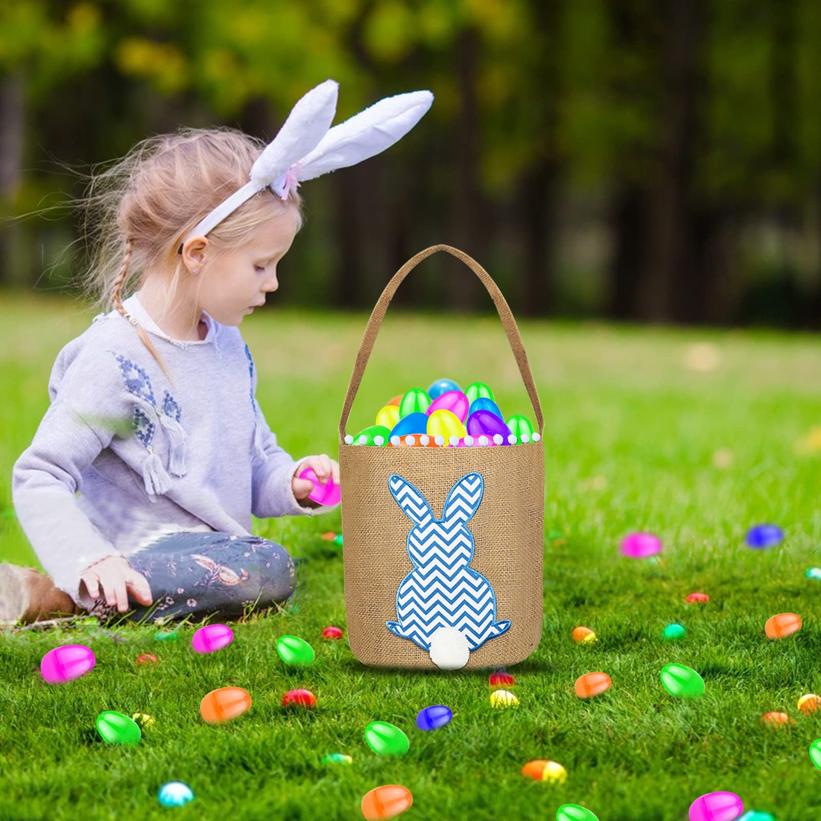 Snapklik.com : TURNMEON 3 Pack Easter Eggs Baskets For Kids,Canvas ...