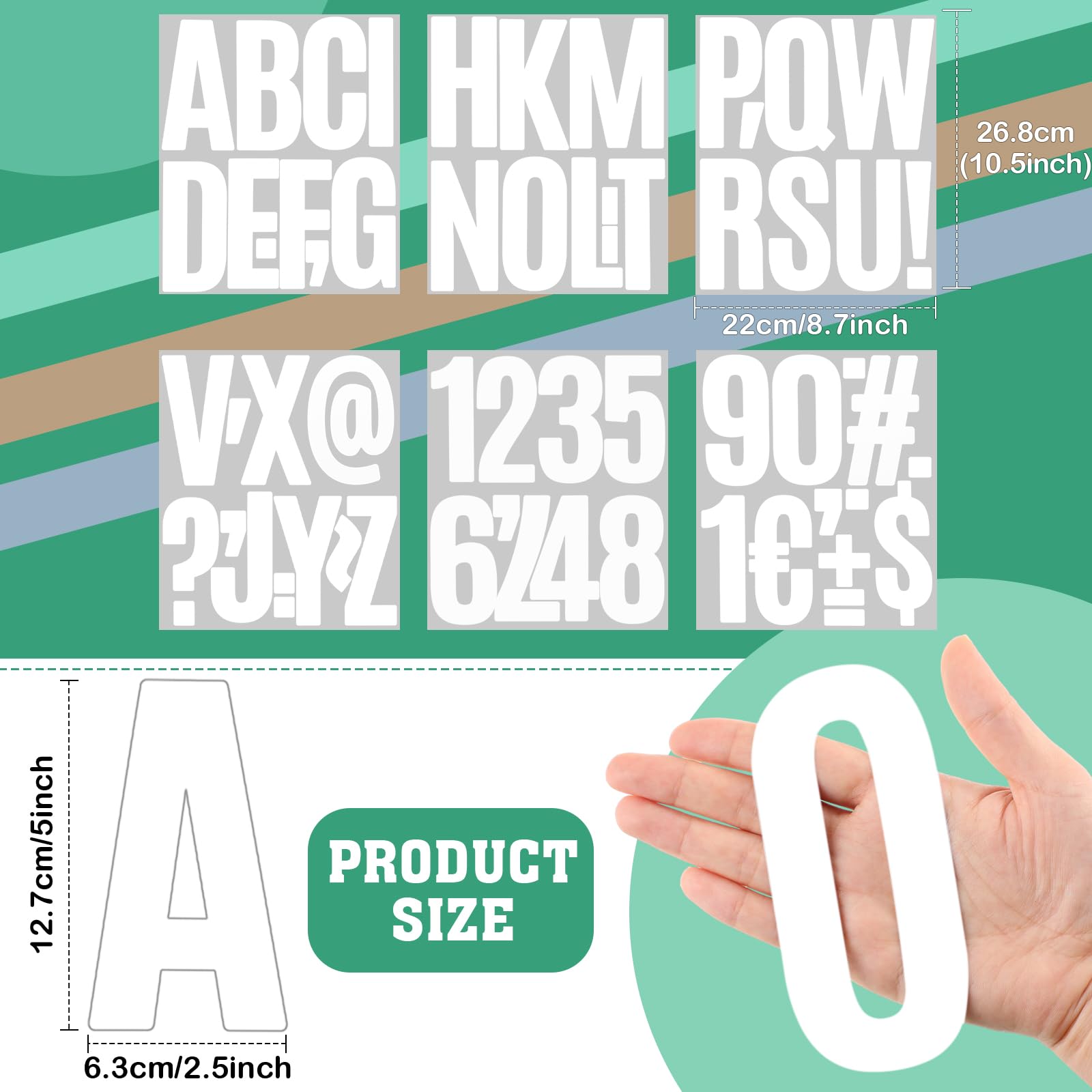 Snapklik.com : Qilery 32 Sheets 5 Inch Letter And Number Stickers Self ...