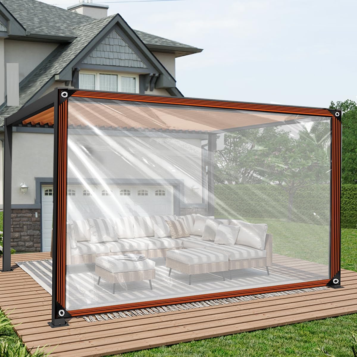 Amazon.com: Curfakul Clear Plastic Tarps with Grommets, 6x8 FT ...