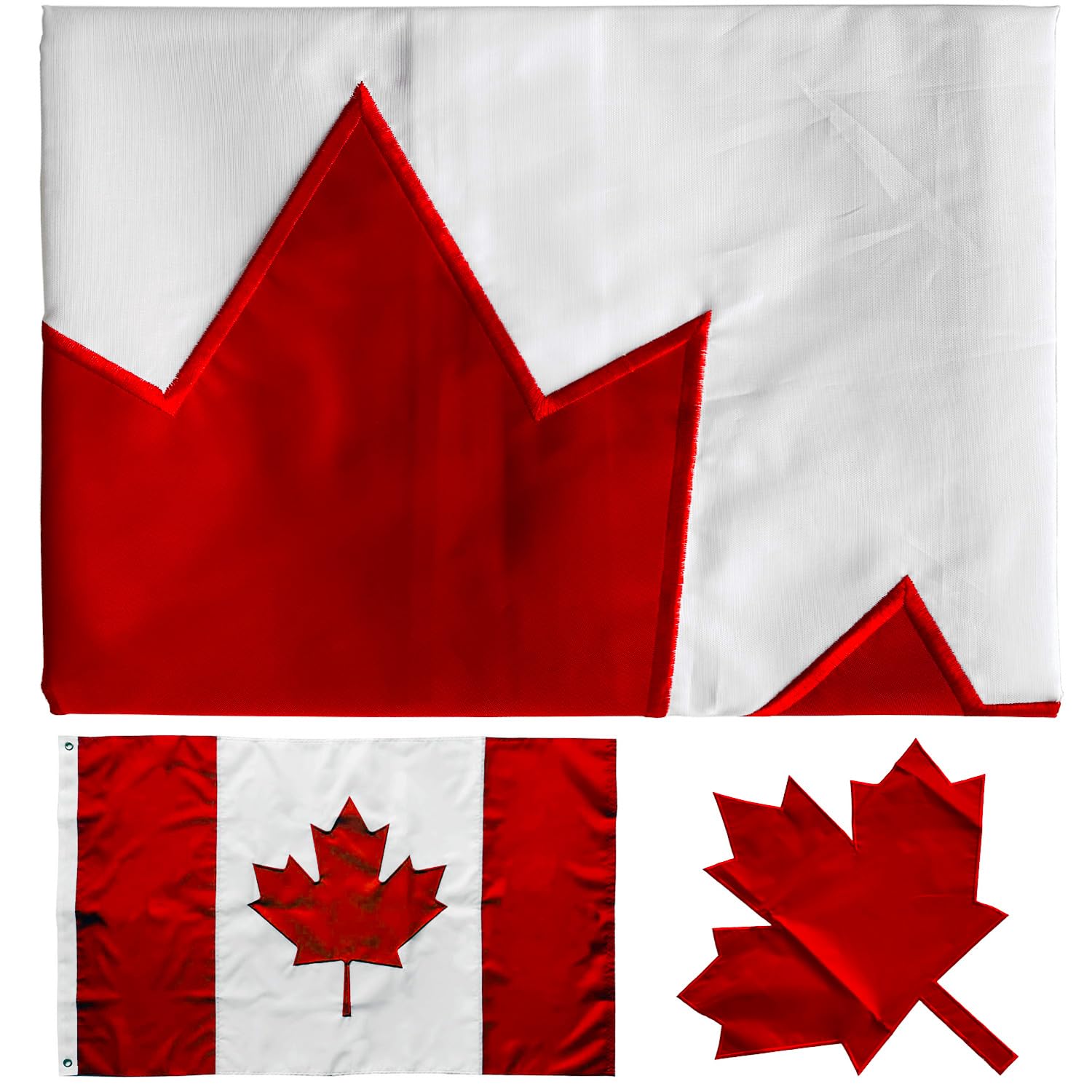 Amazon.com : Outdoor Canadian Canada Flag Banner Embroidered 3x5 Double ...